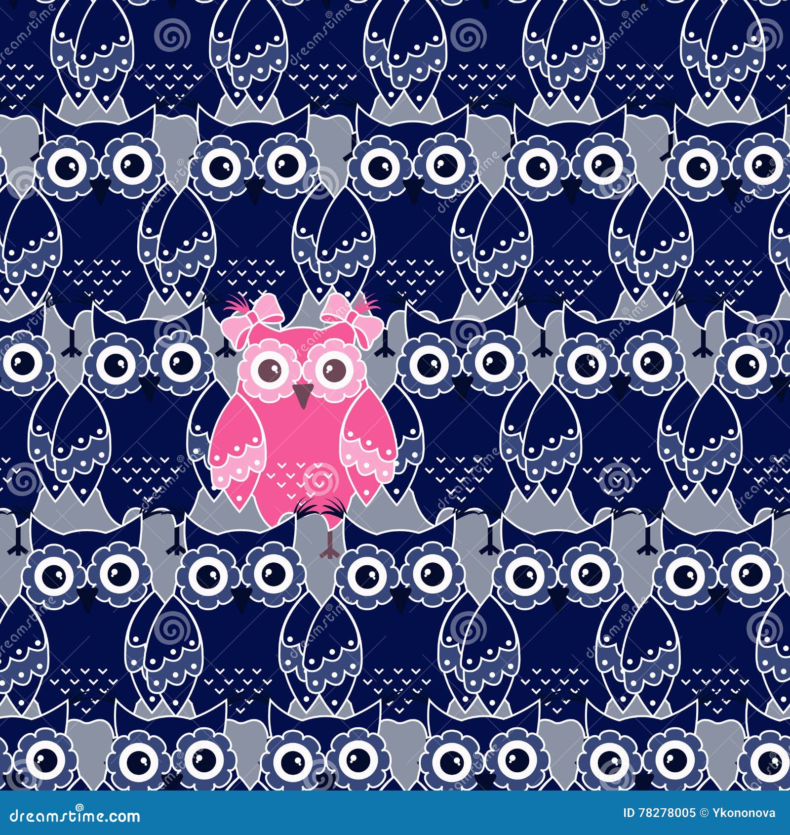 Seamless pattern with owls stock vector. Illustration of birds - 78278005
