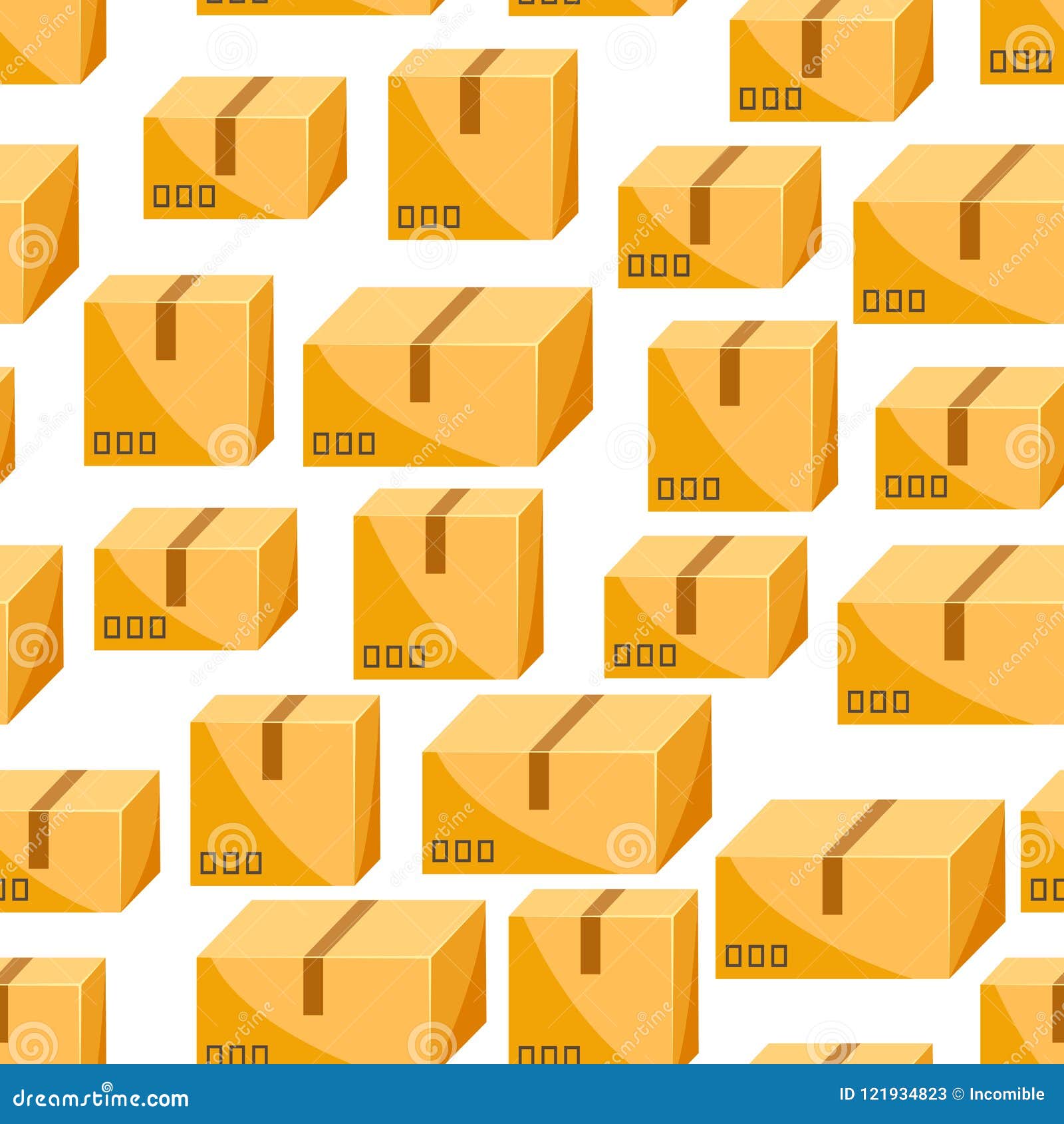 Seamless Pattern of Packing Boxes. Stock Vector - Illustration of ...