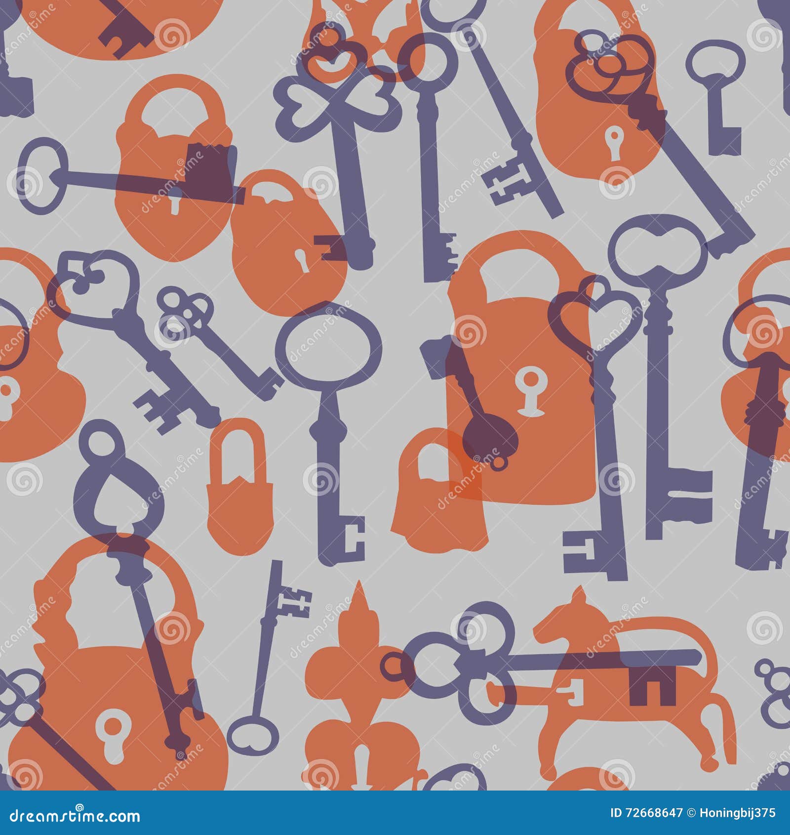 Seamless Pattern with Padlocks and Keys Stock Vector - Illustration of ...