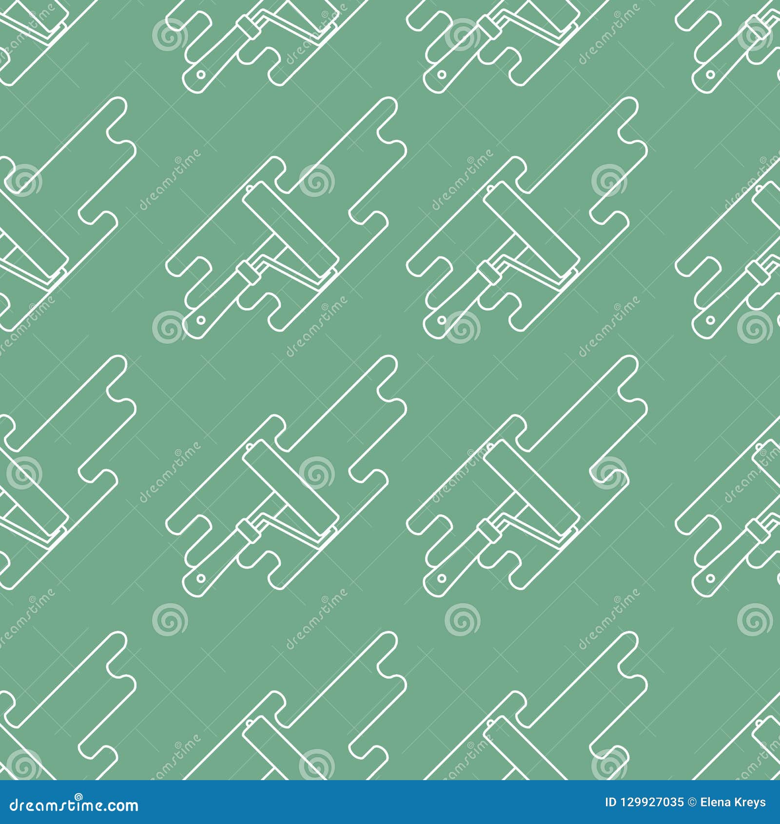 Seamless Pattern: Paint Roller and Paint Spot. Stock Vector ...