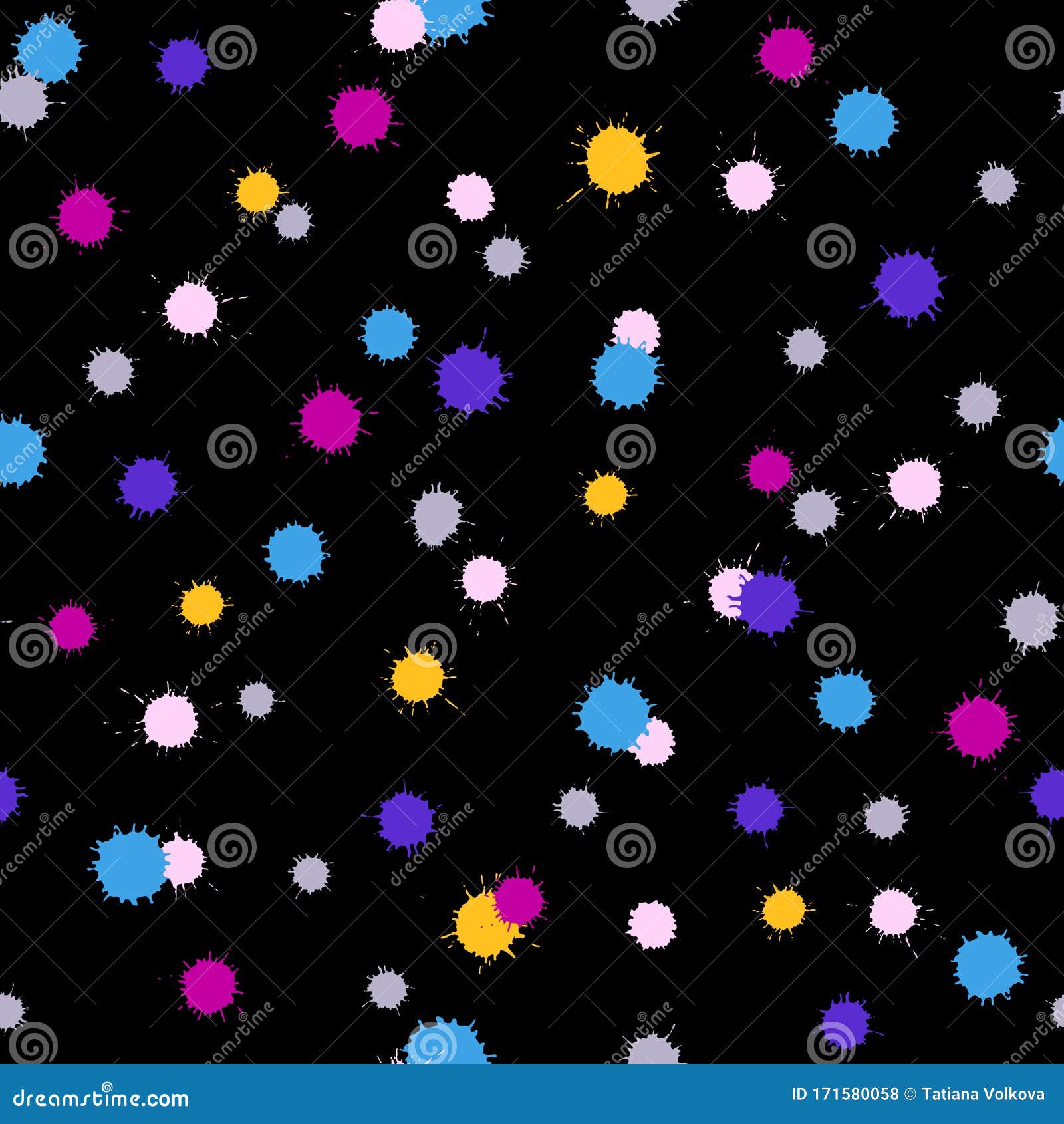 Seamless Pattern with Paint Spots. Vector Illustration Stock Vector ...