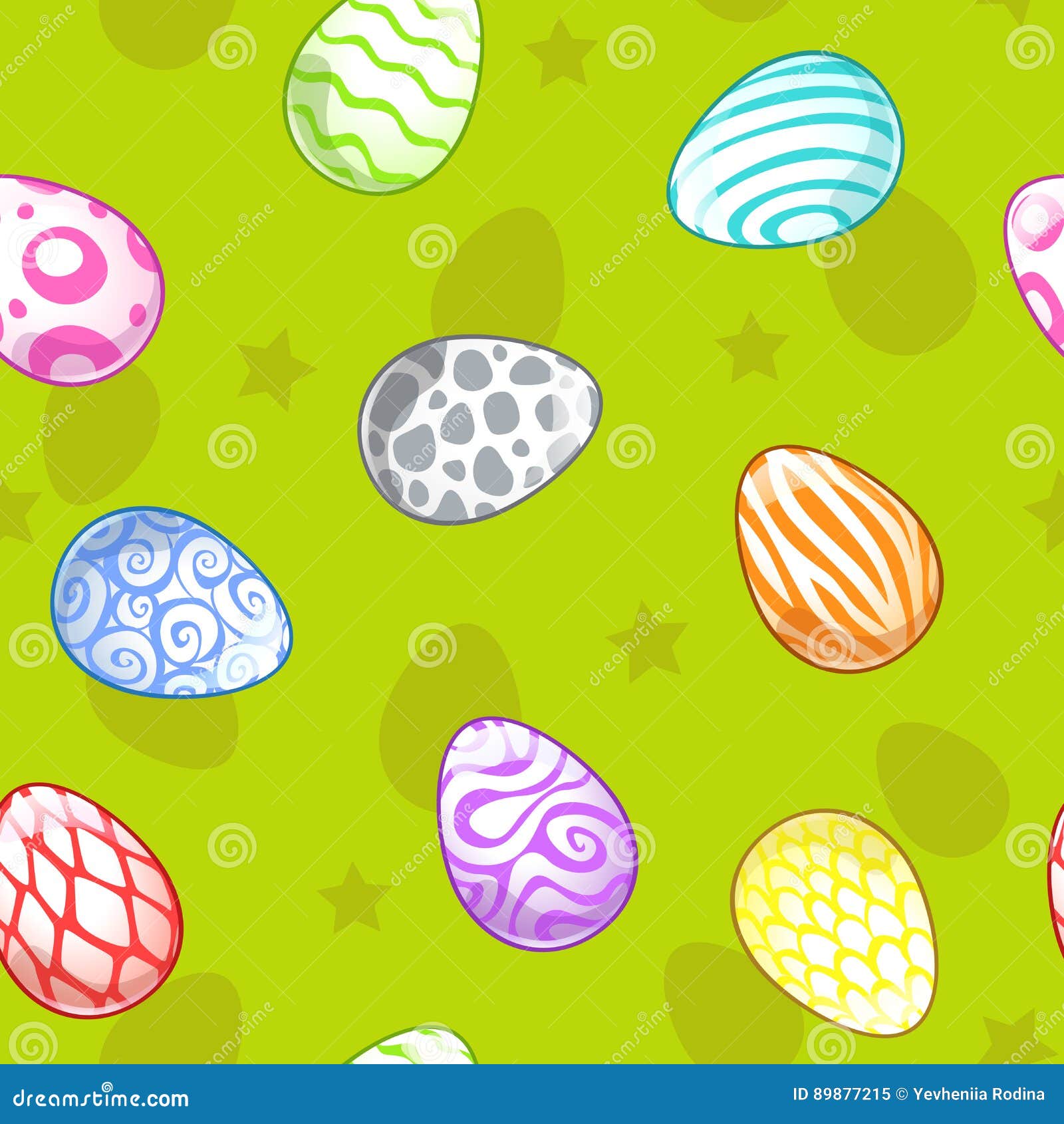 Seamless Pattern with Painted Eggs Stock Vector - Illustration of ...