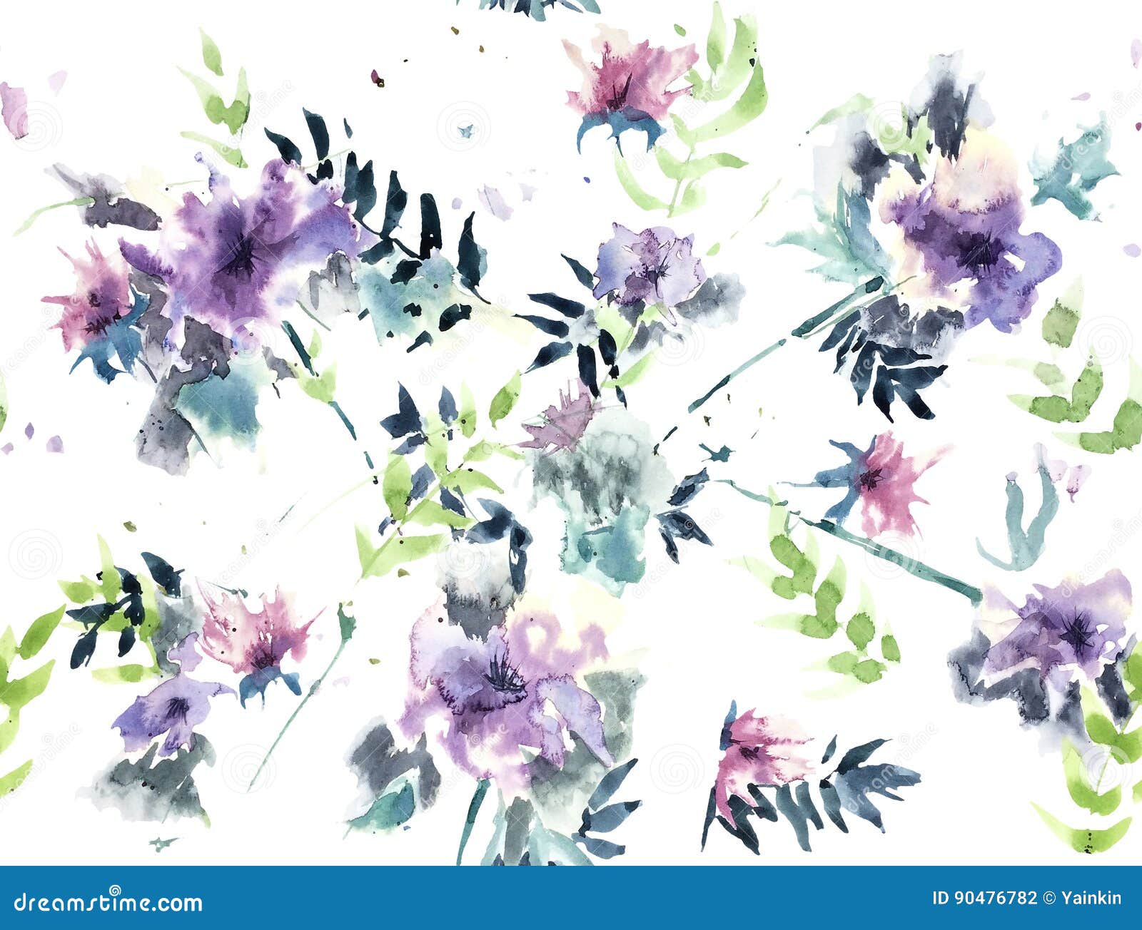 Seamless Pattern Painted Watercolor Scattered Expressive Multi-colored ...