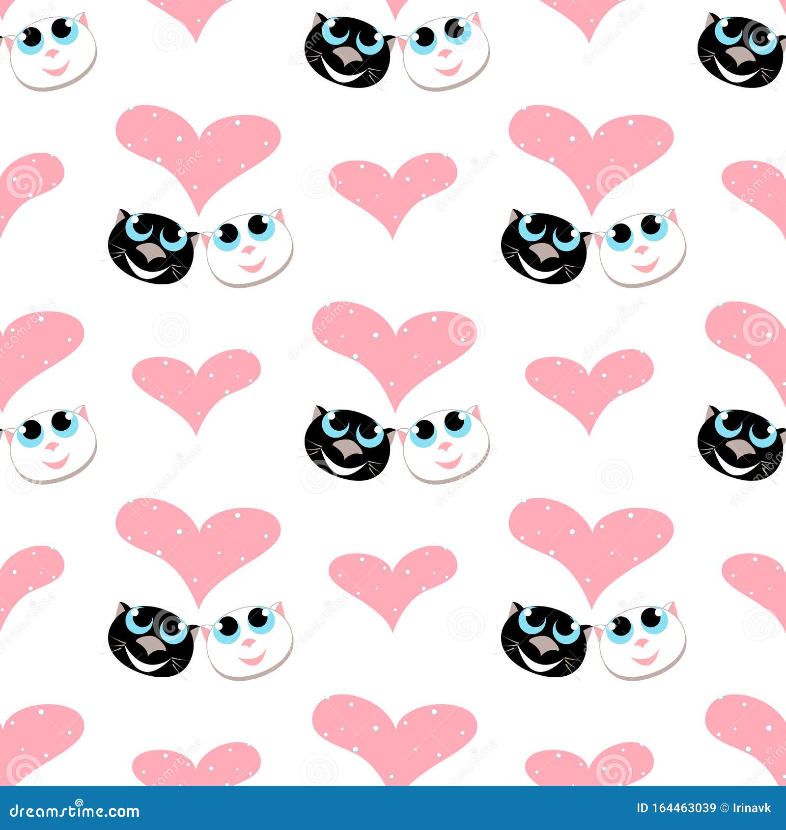 Two Cats In Love Making Heart With Their Tails, Funny Illustration ...