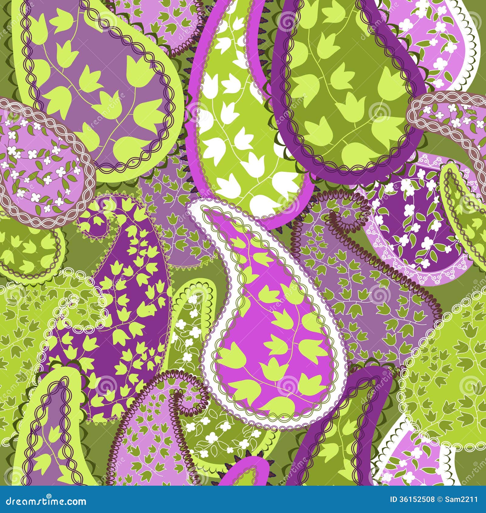 Seamless Pattern.Paisley Colorful Background. Stock Vector ...
