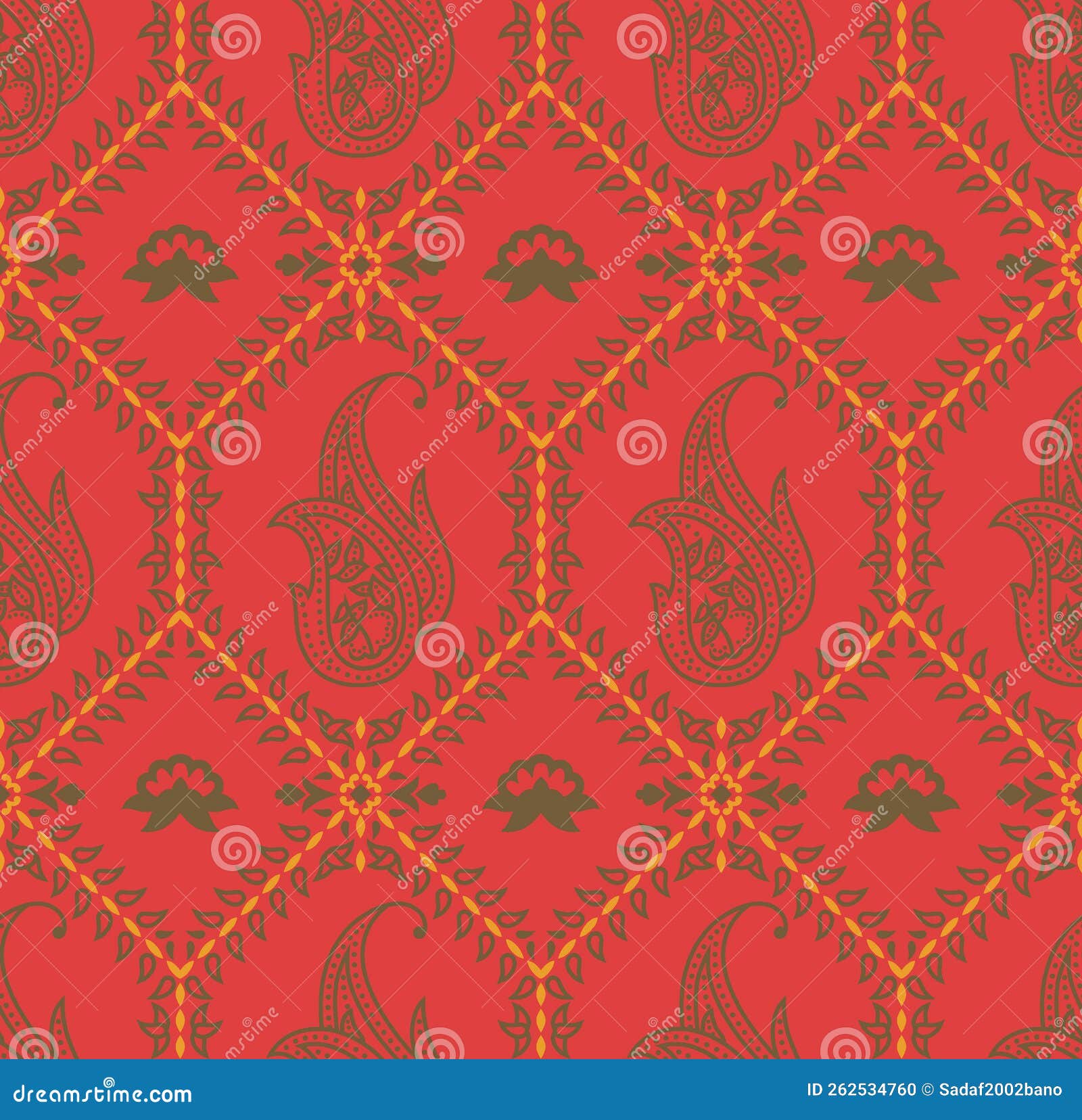 Seamless Pattern : Paisley Style. Hand-drawn Seamless Pattern Design ...