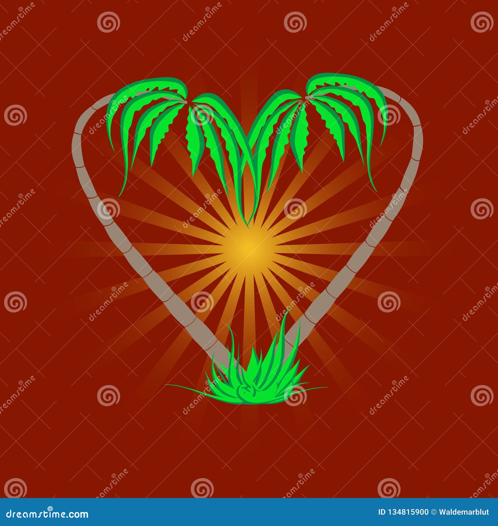 Seamless Pattern Palm Trees on a Sunset Background Stock Illustration ...