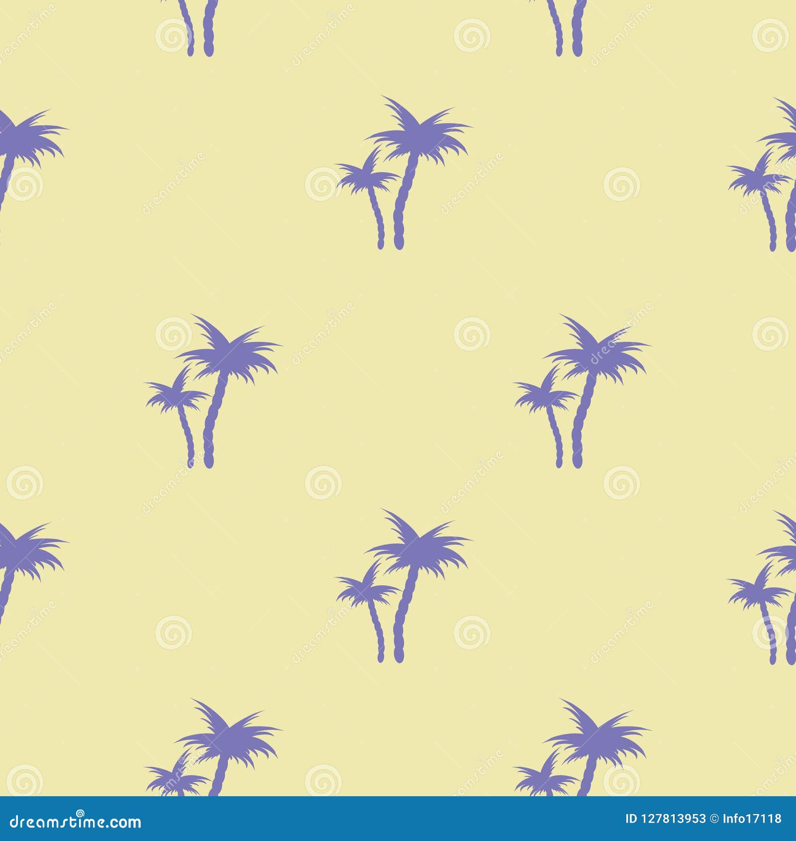 Tropical Blue Palm Trees. Seamless Vector Pattern. Stock Vector ...