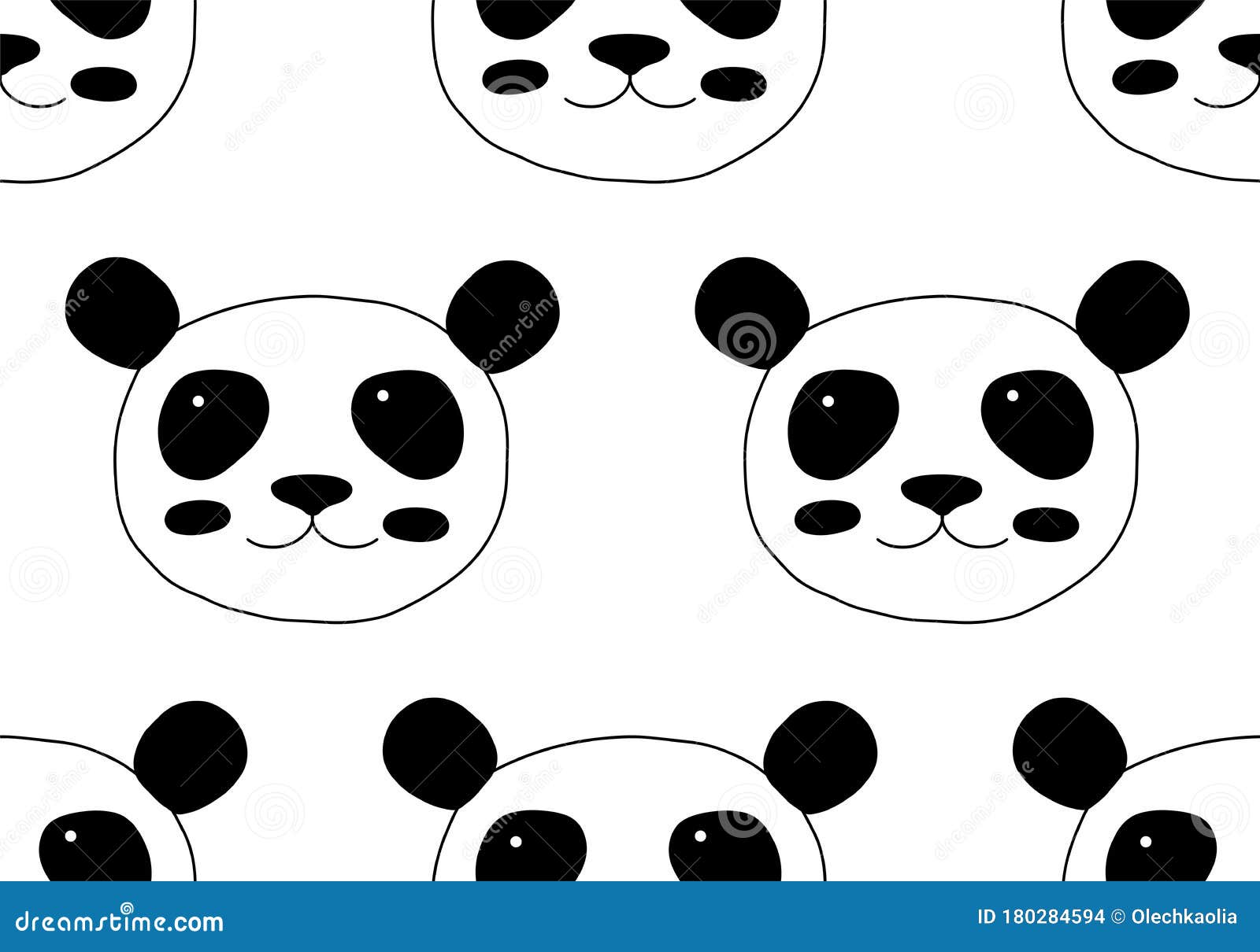 Seamless Pattern with Panda Stock Illustration - Illustration of panda ...