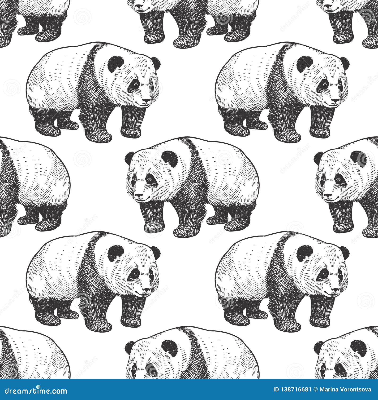 Seamless Pattern with Panda Stock Vector - Illustration of china ...