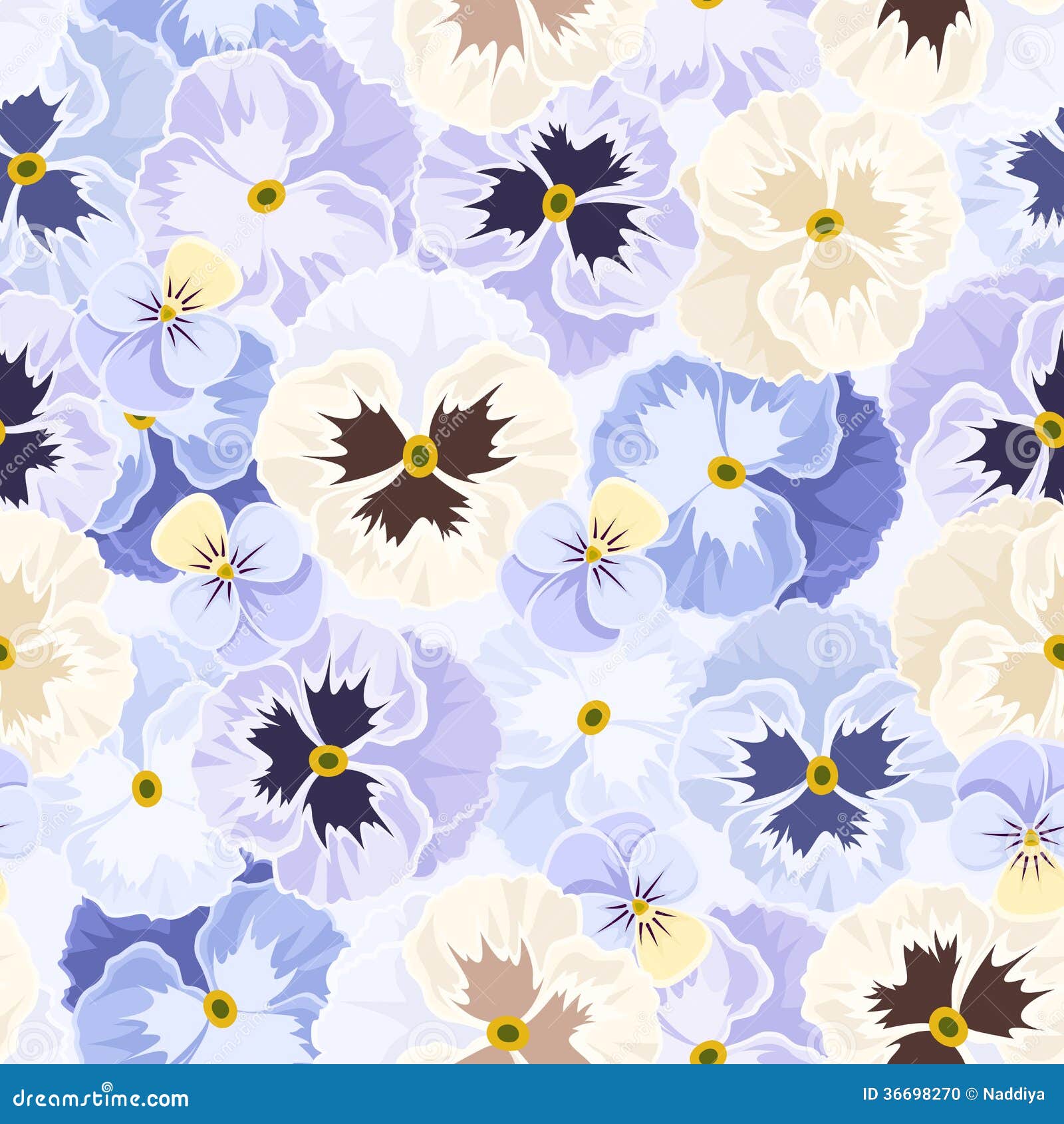 Seamless Pattern with Pansy Flowers. Stock Vector - Illustration of ...