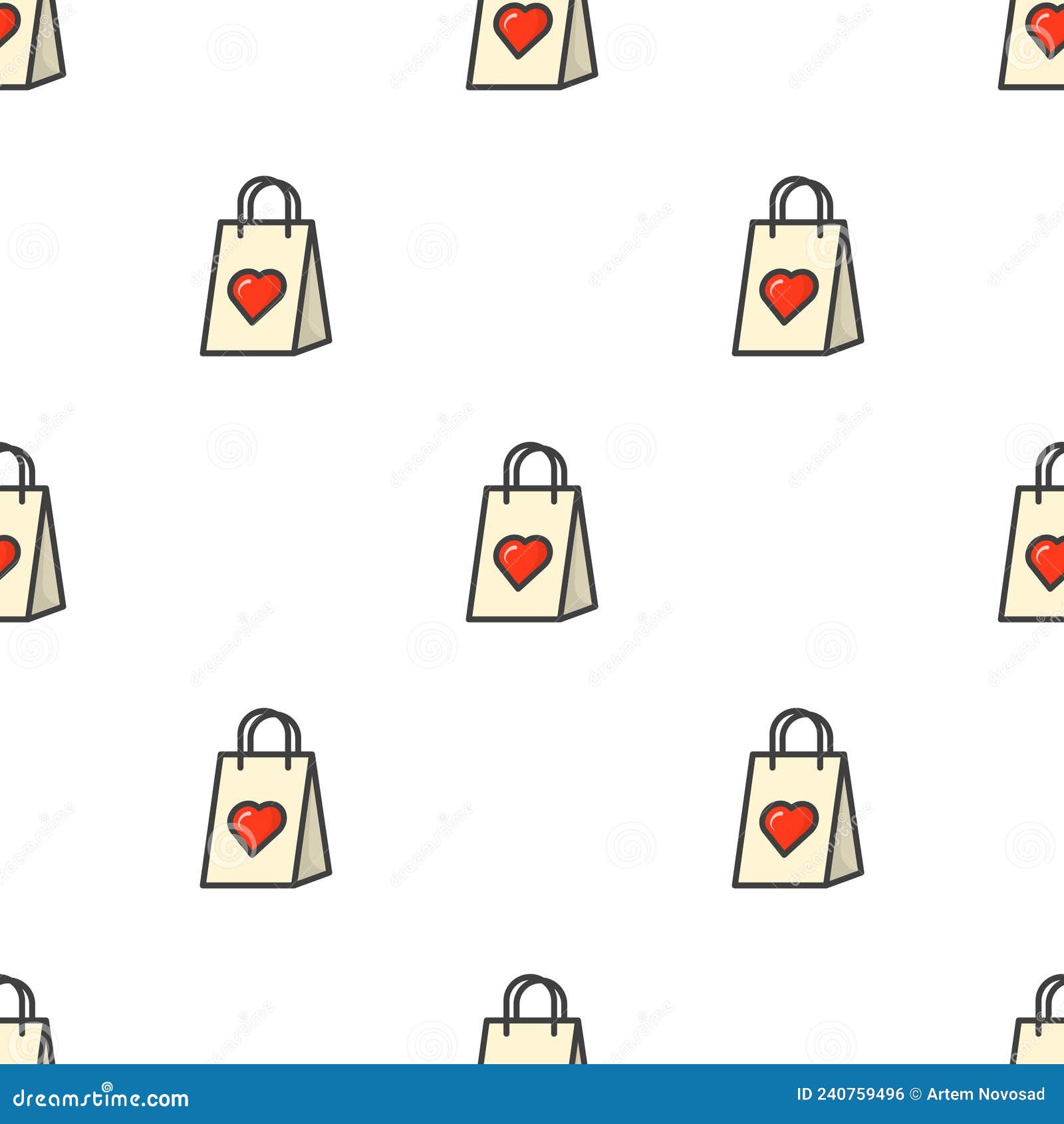 Seamless Pattern with a Paper Bag for Gifts. a Simple Image of a ...