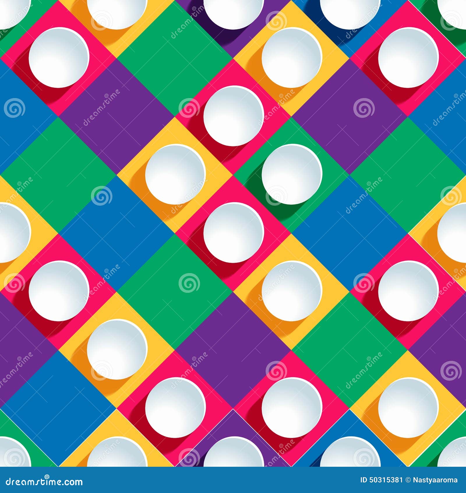 Seamless Pattern from Paper Circles on a Colored Stock Vector ...