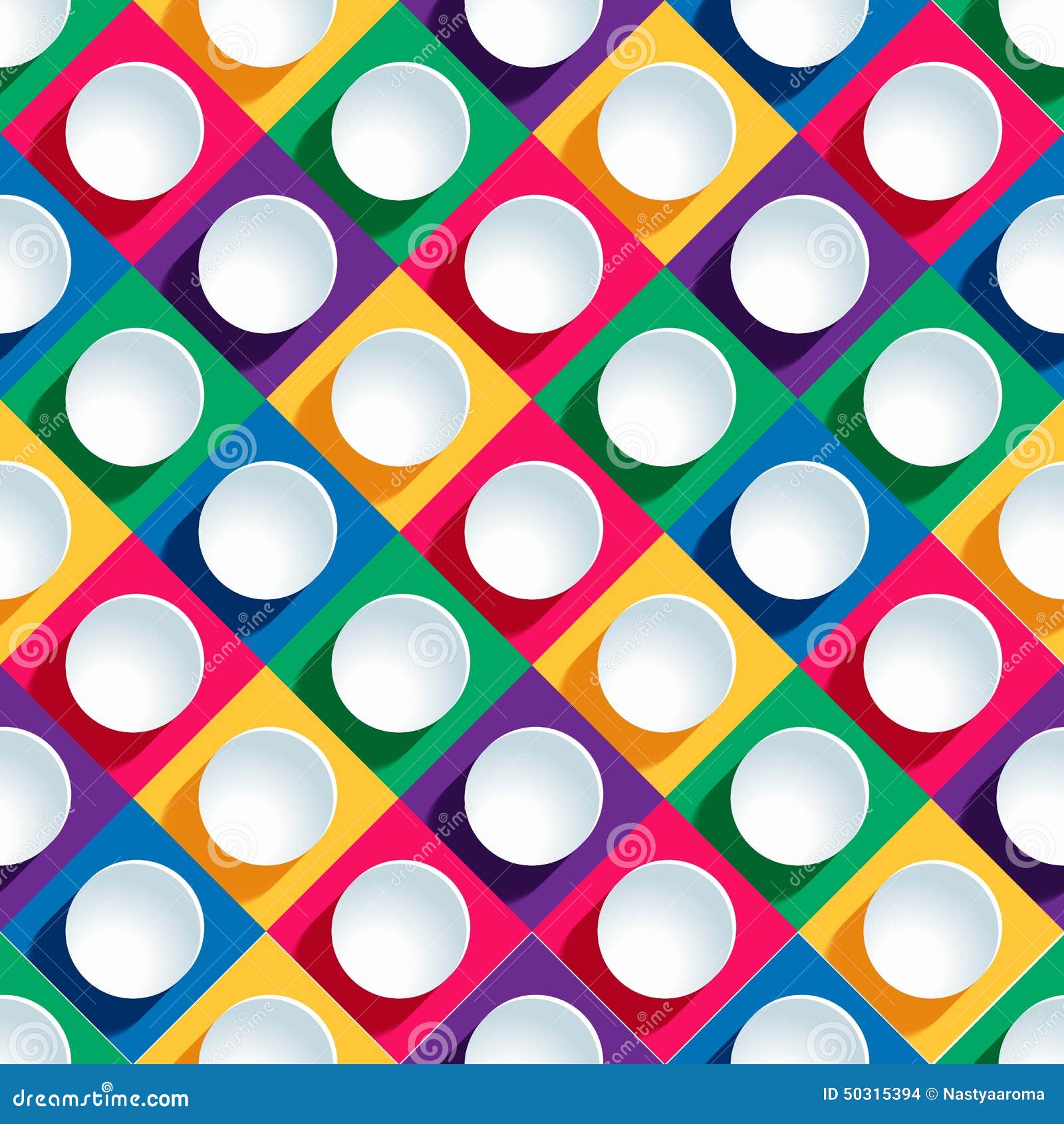 Seamless Pattern from Paper Circles on a Colored Stock Vector ...