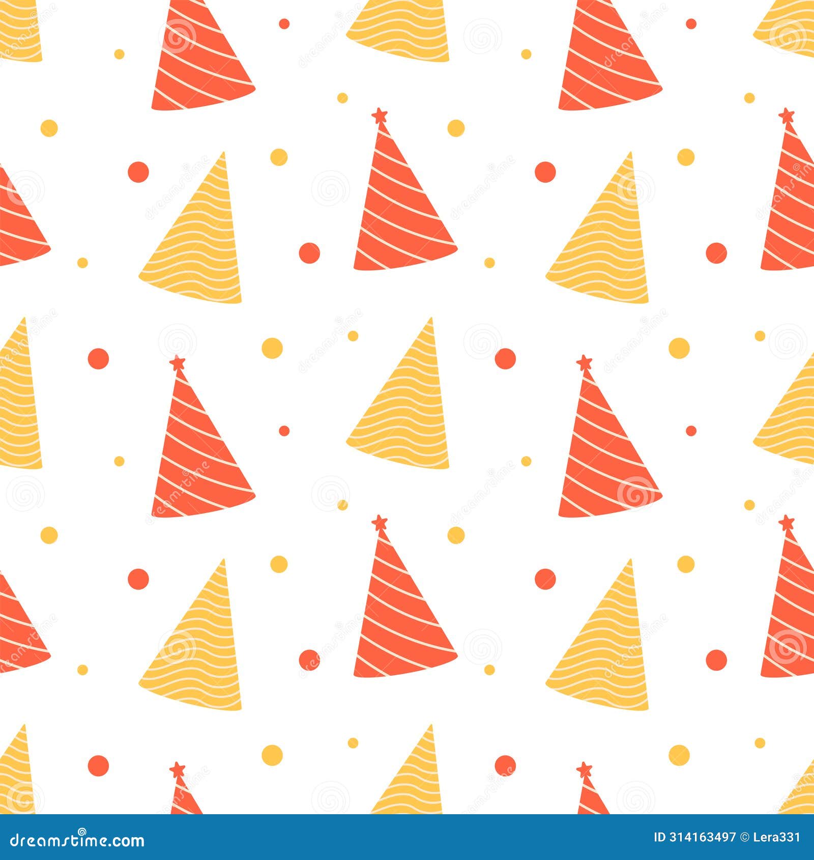 Seamless Pattern with Party Hats. Vector Flat Illustration Stock ...