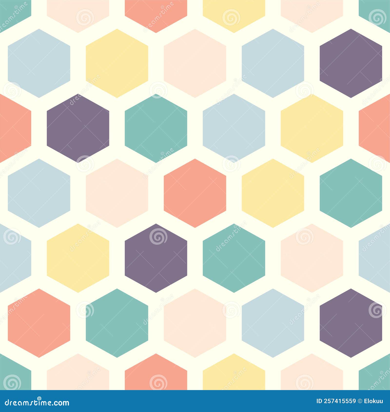Seamless Pattern with Pastel Colored Hexagons Stock Vector ...