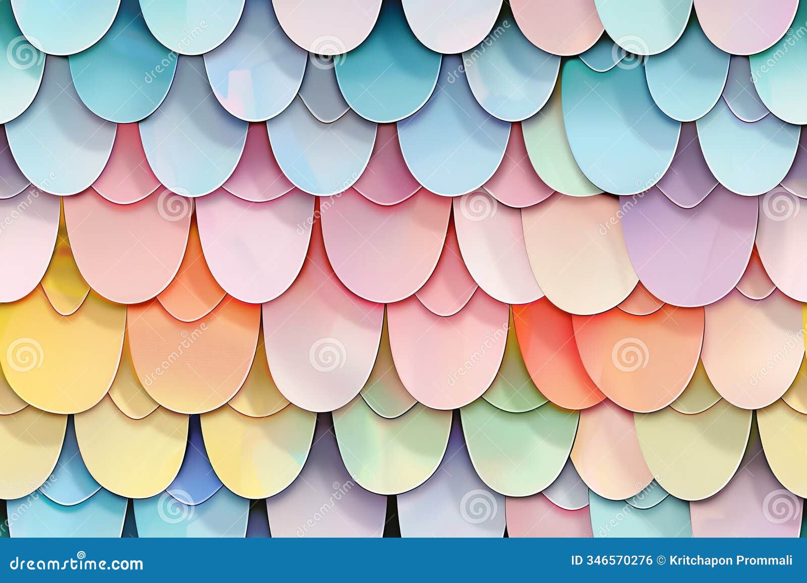 A Seamless Pattern of Pastel Rainbow Fish Scales Stock Illustration ...