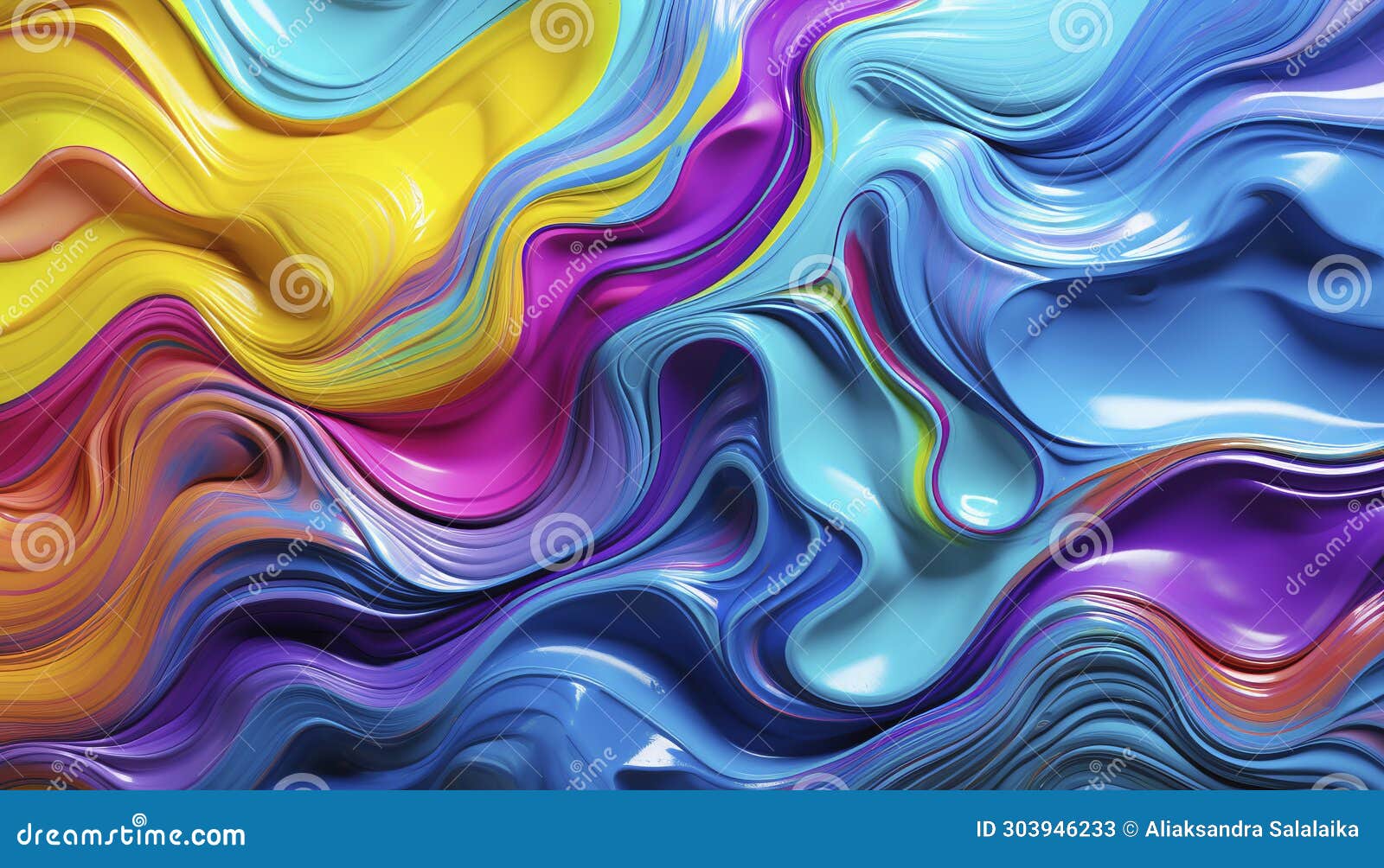 Seamless Pattern Pastel Rainbow Liquid Plastic Texture with Wrinkle ...