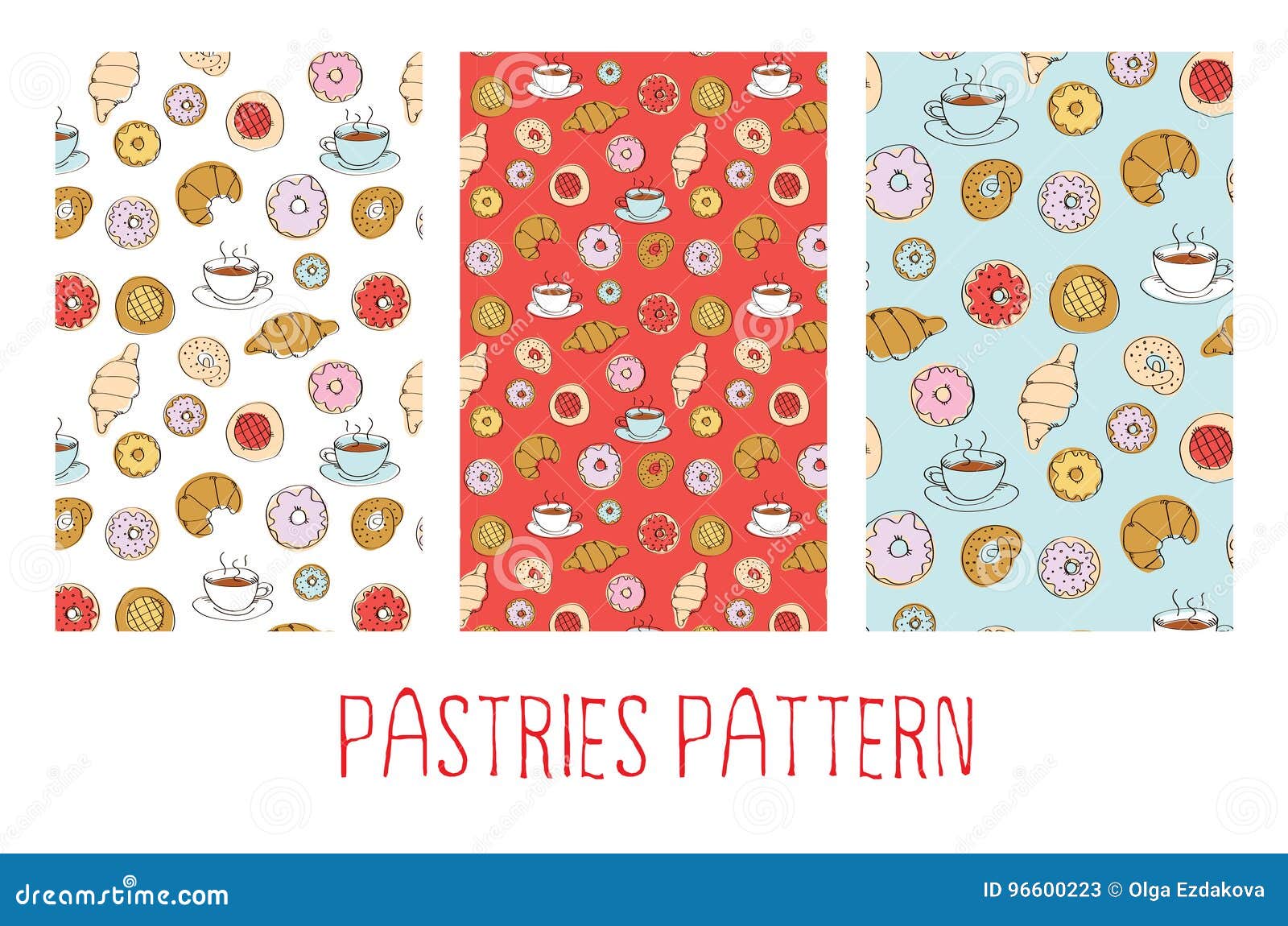 Seamless Pattern of Pastries Stock Vector - Illustration of wallpaper ...