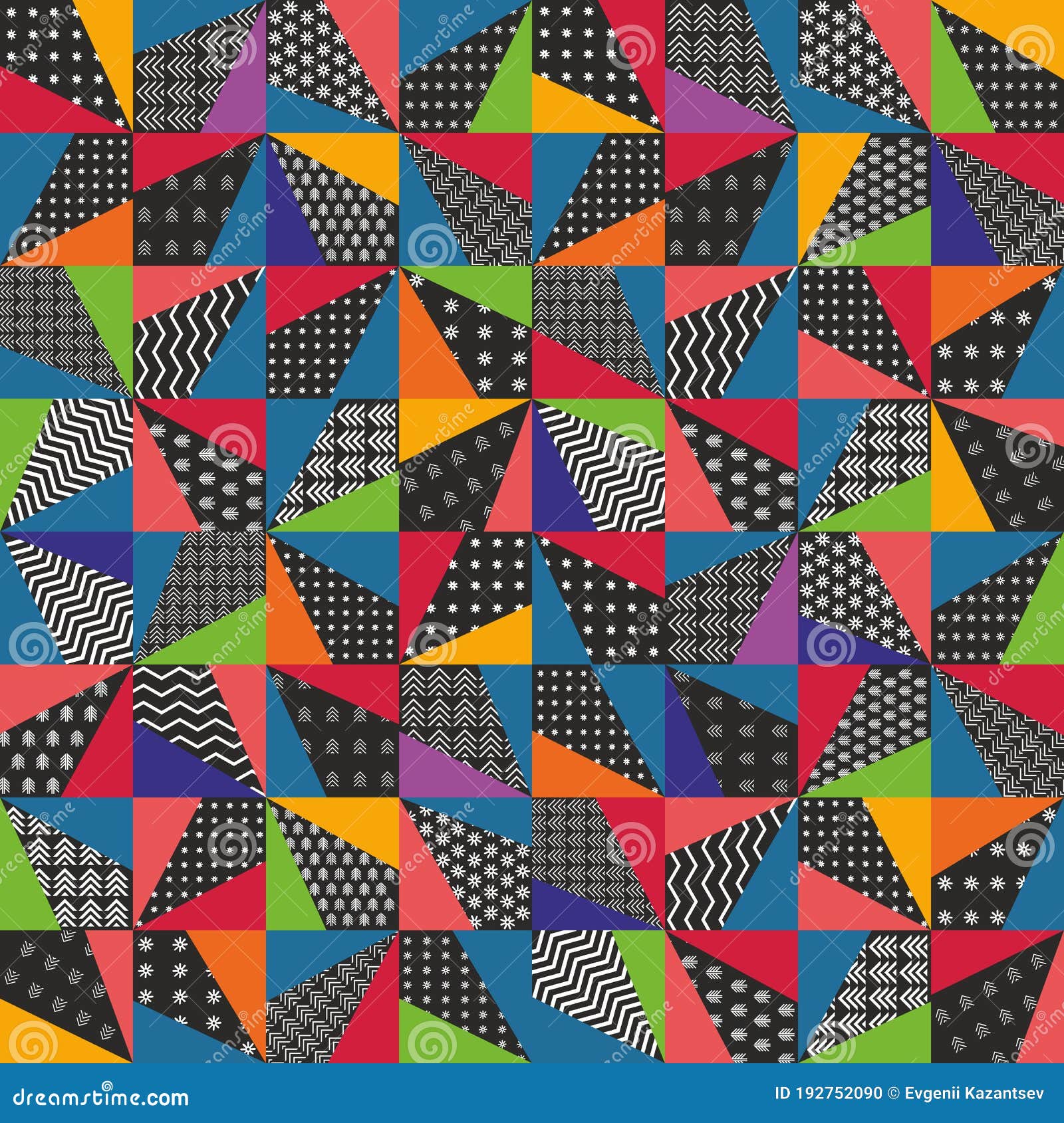 Seamless Pattern in Patchwork Style. Vector Graphics Stock Vector ...