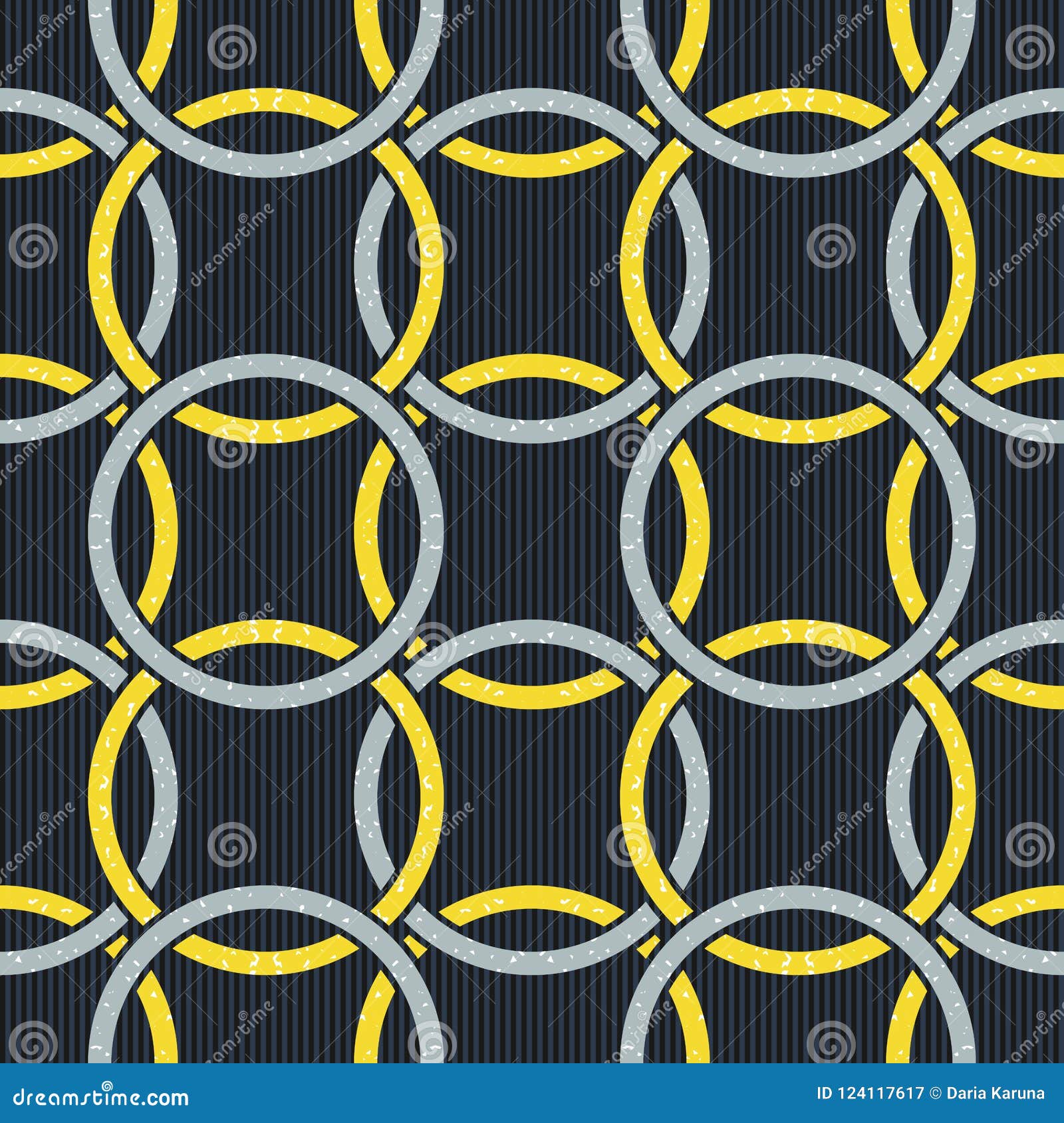 Seamless Pattern with a Pattern of Connected Rings. Continuous Chain of ...