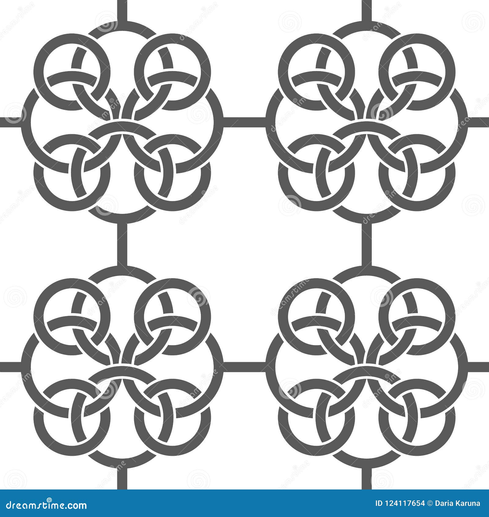 Seamless Pattern with a Pattern of Connected Rings. Continuous Chain of ...