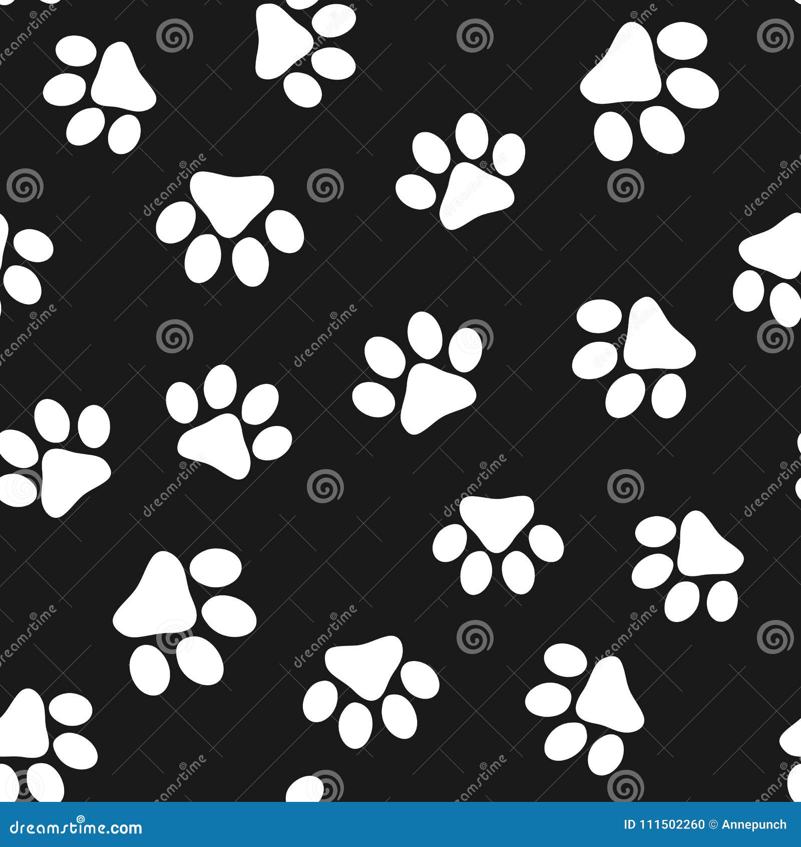 Seamless Pattern with Paw Prints. Design of Accessories for Pets Stock ...