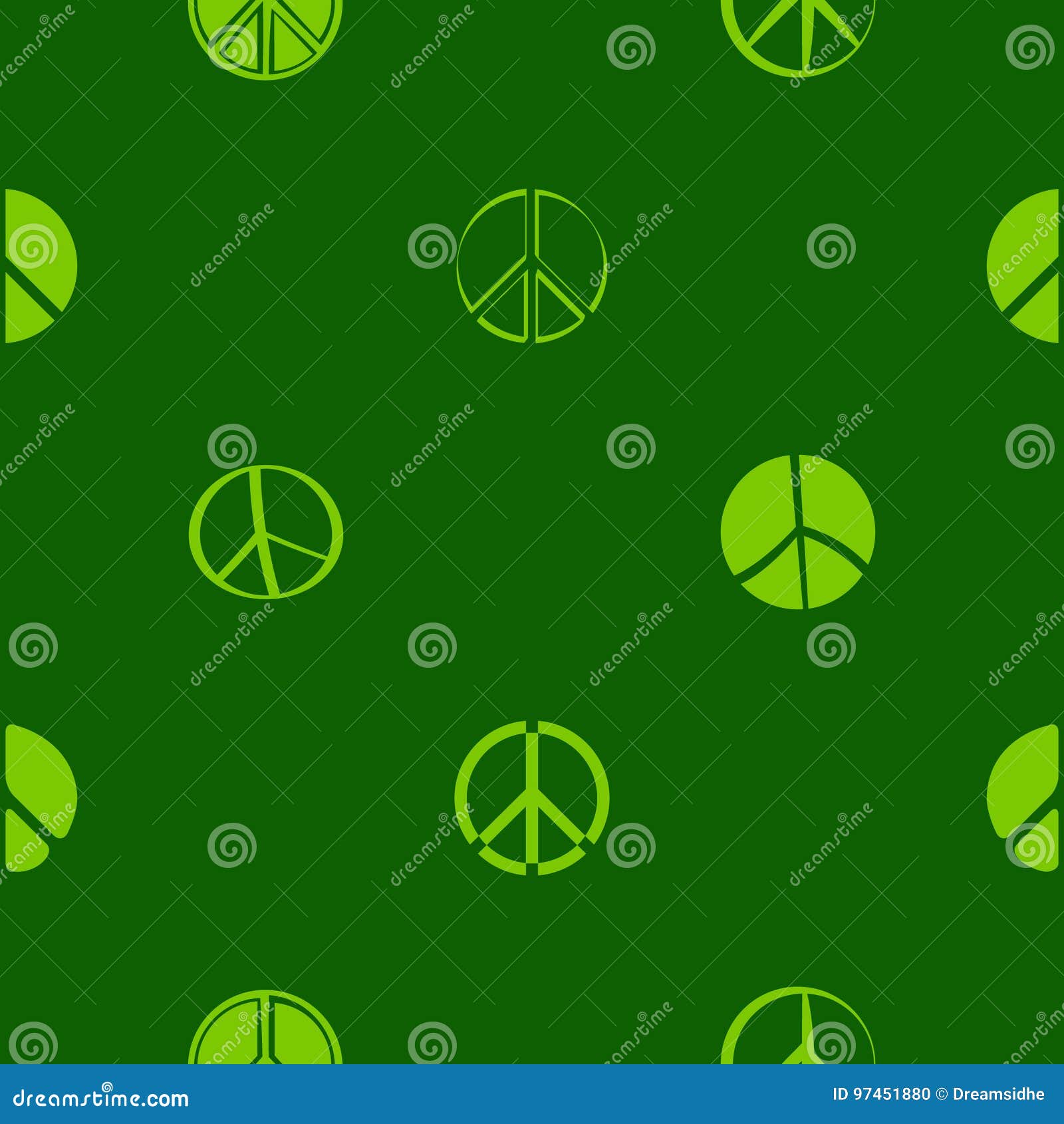 Seamless Pattern with Peace Symbols Stock Vector - Illustration of ...