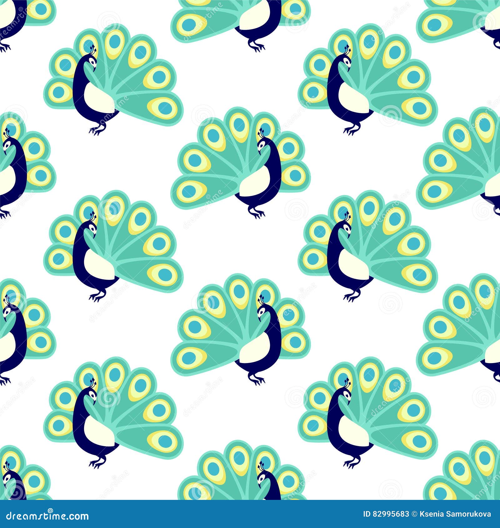Seamless pattern - peacock stock vector. Illustration of stylized ...