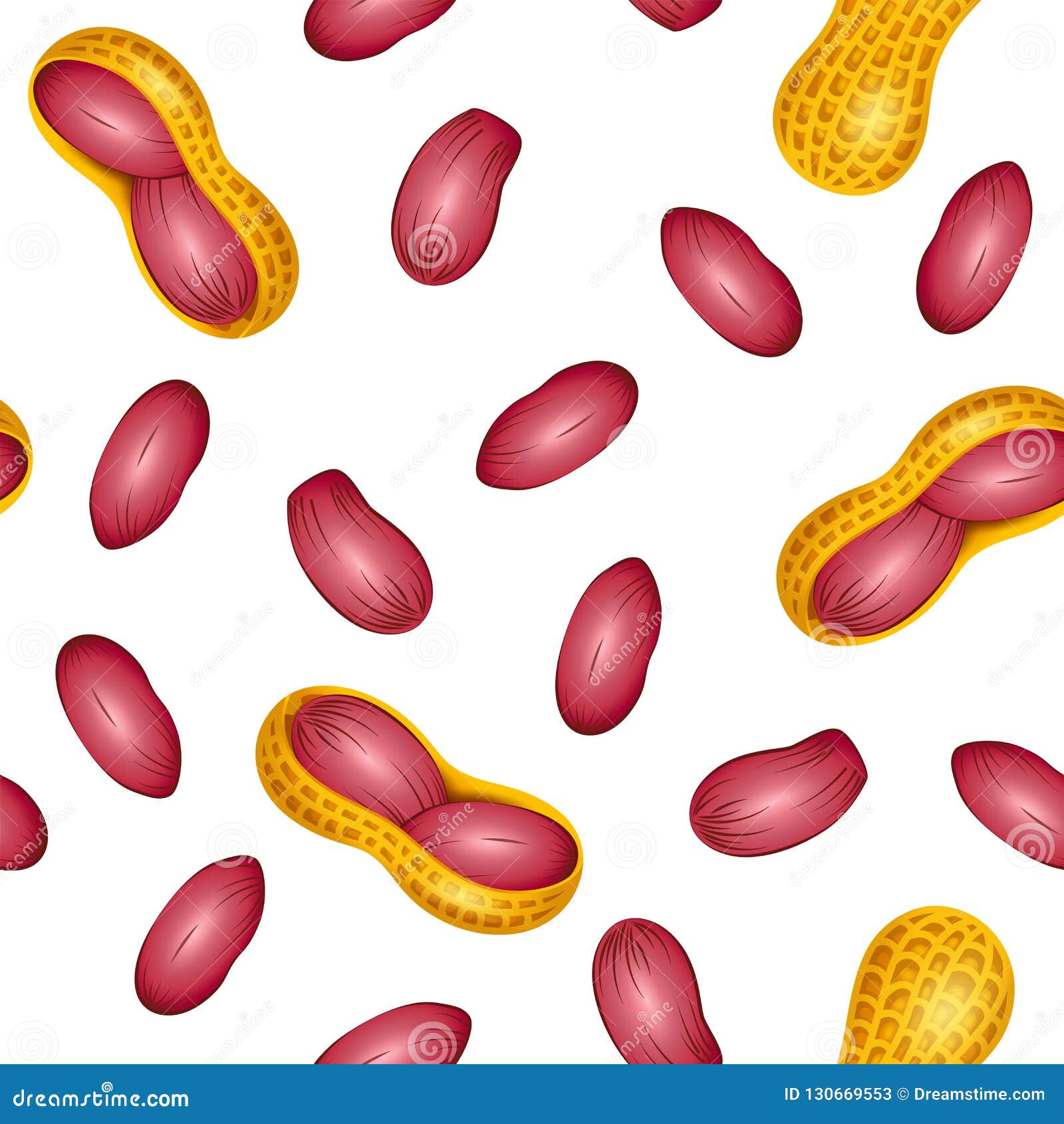 Seamless Pattern With Peanut, Groundnut On A White Background. Cartoon ...