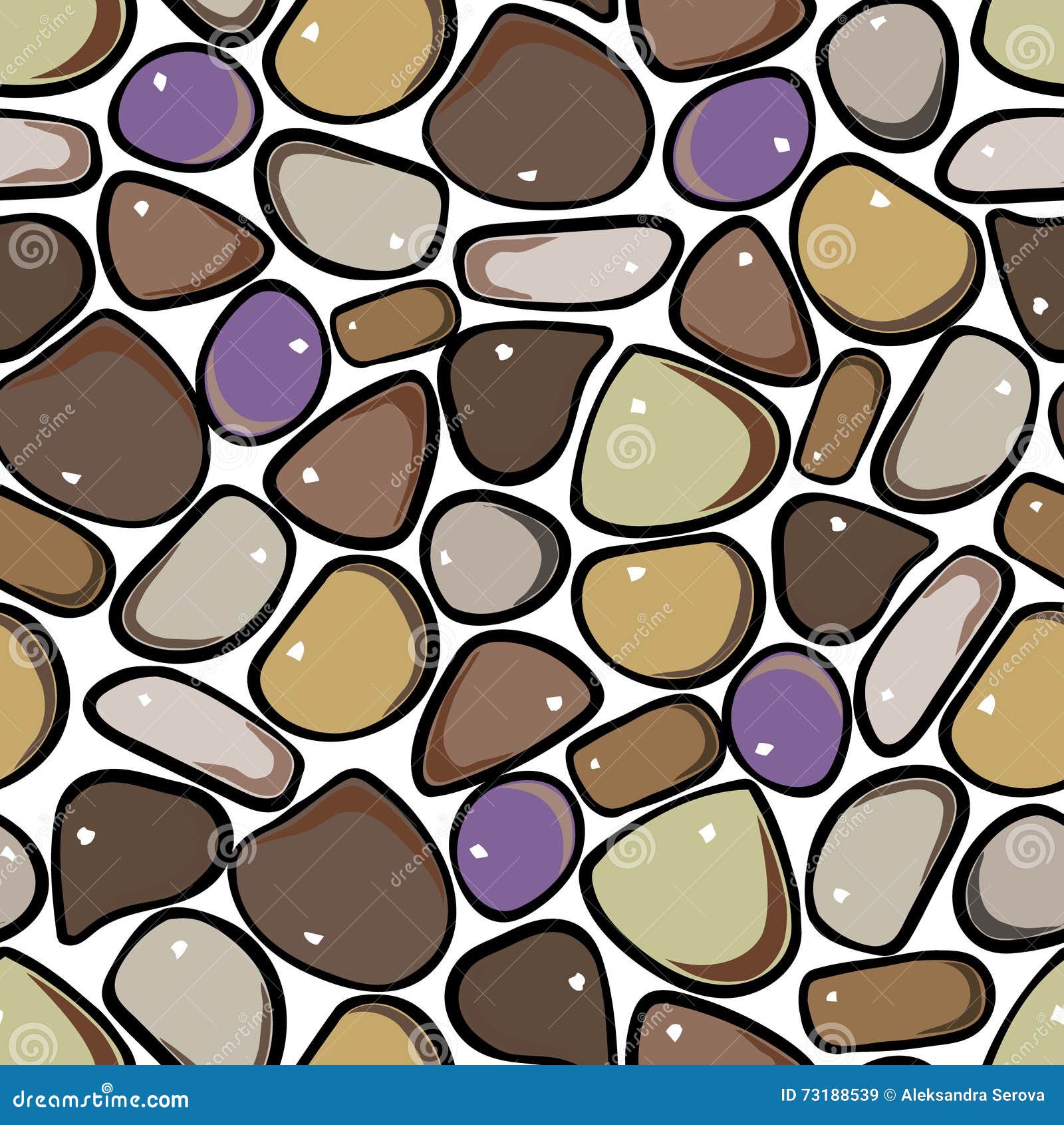 Seamless Pattern - Pebble Cobblestone Background Stock Vector ...