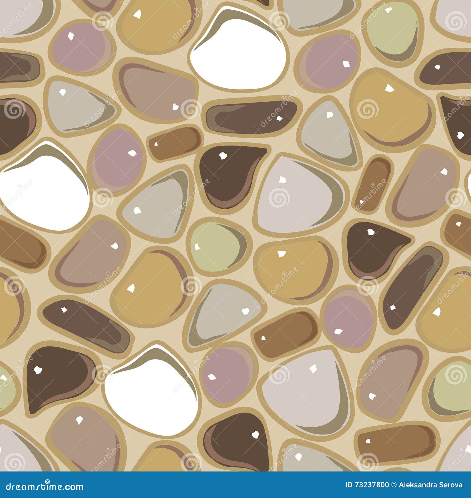 Seamless Pattern - Pebble Cobblestone Background Stock Vector ...