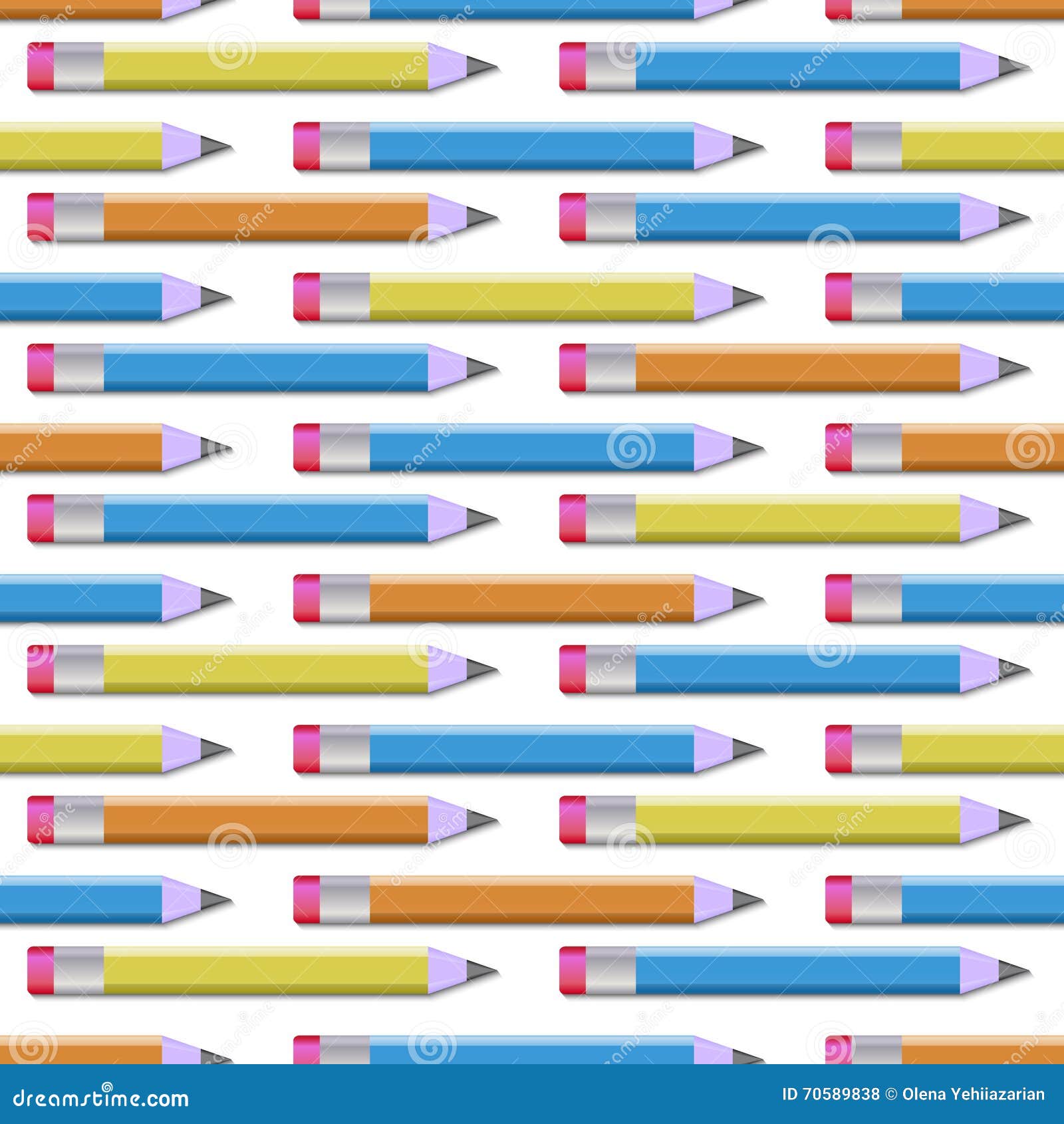 Seamless Pattern with Pencils Stock Vector - Illustration of ornament ...