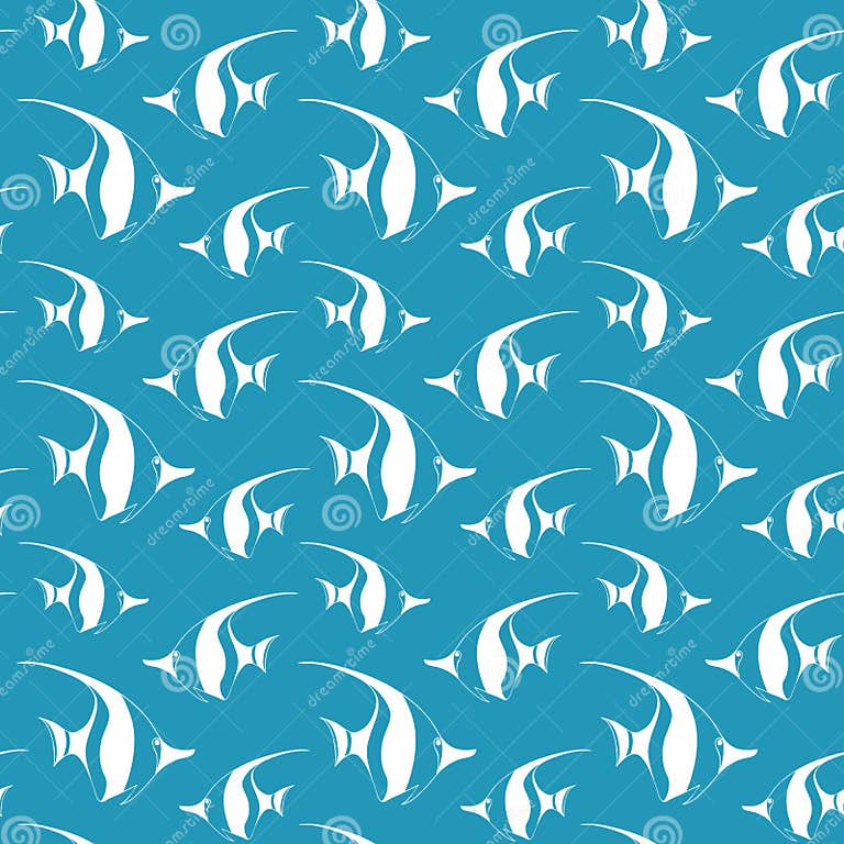 Seamless Pattern with Pennant Fish Stock Vector - Illustration of ...