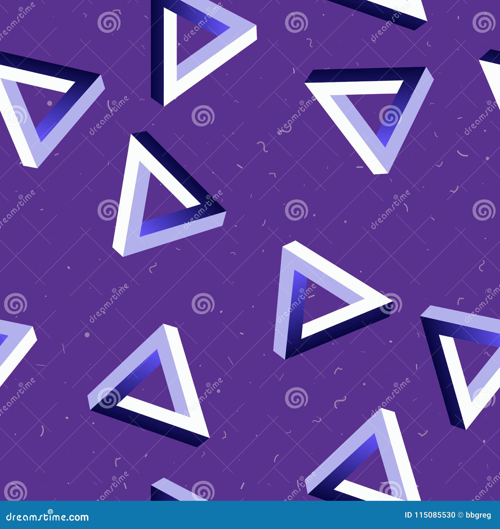 Seamless Pattern with Penrose Triangles. Optical Illusion. Neon Colors ...