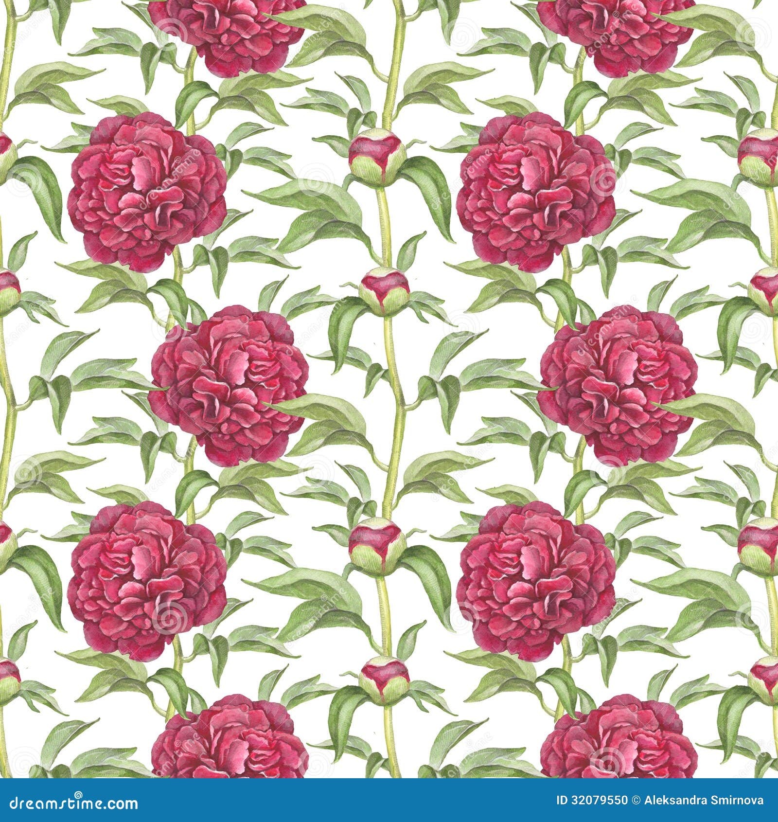 Seamless Pattern with Peony Flowers Stock Illustration - Illustration ...