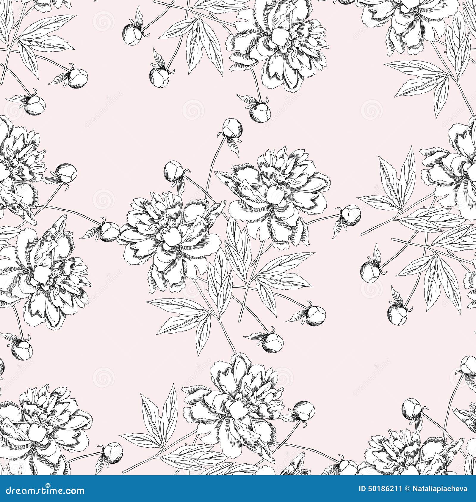 Seamless Pattern with Peony11-03 Stock Vector - Illustration of peony ...