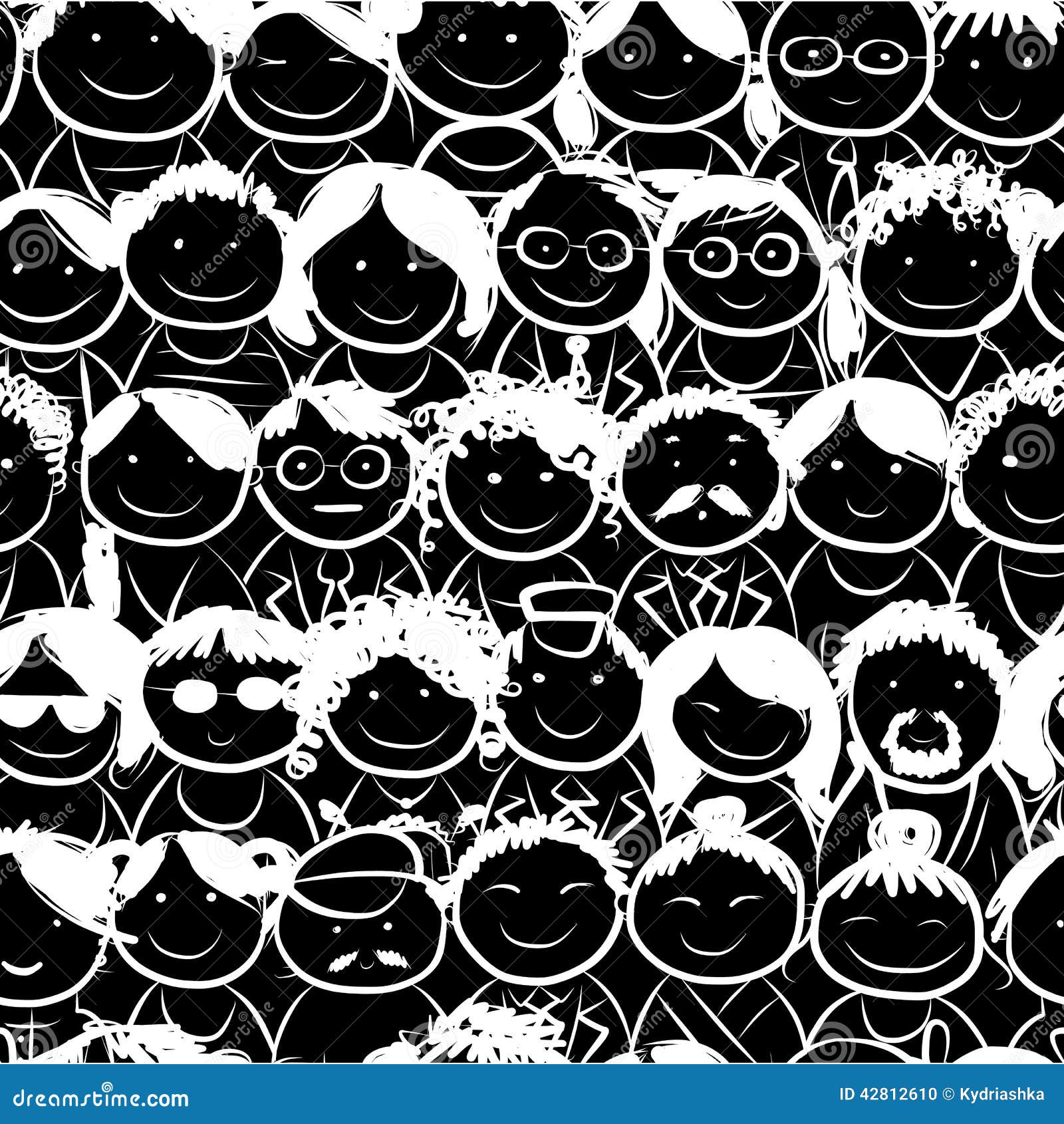 Seamless Pattern with People Crowd for Your Design Stock Vector ...