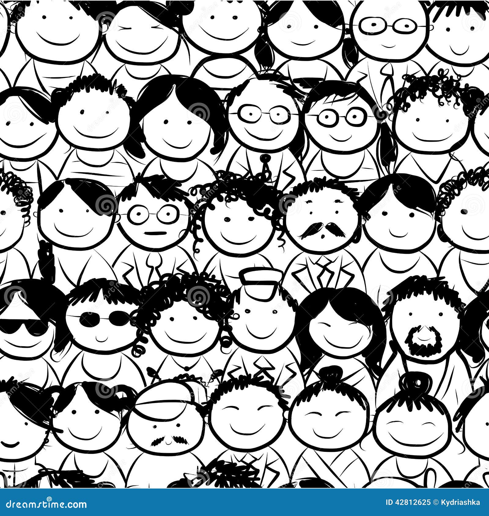 Seamless Pattern with People Crowd for Your Design Stock Vector ...