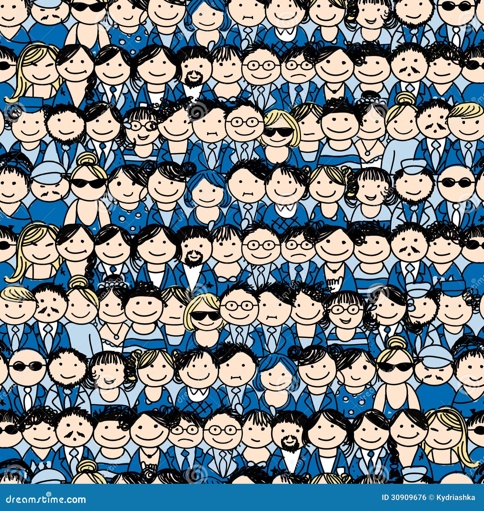 Seamless Pattern with People Icons for Your Design Stock Vector ...