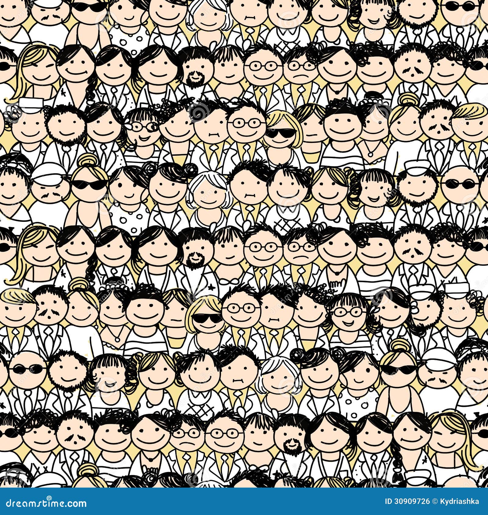 Seamless Pattern with People Icons for Your Design Stock Vector ...