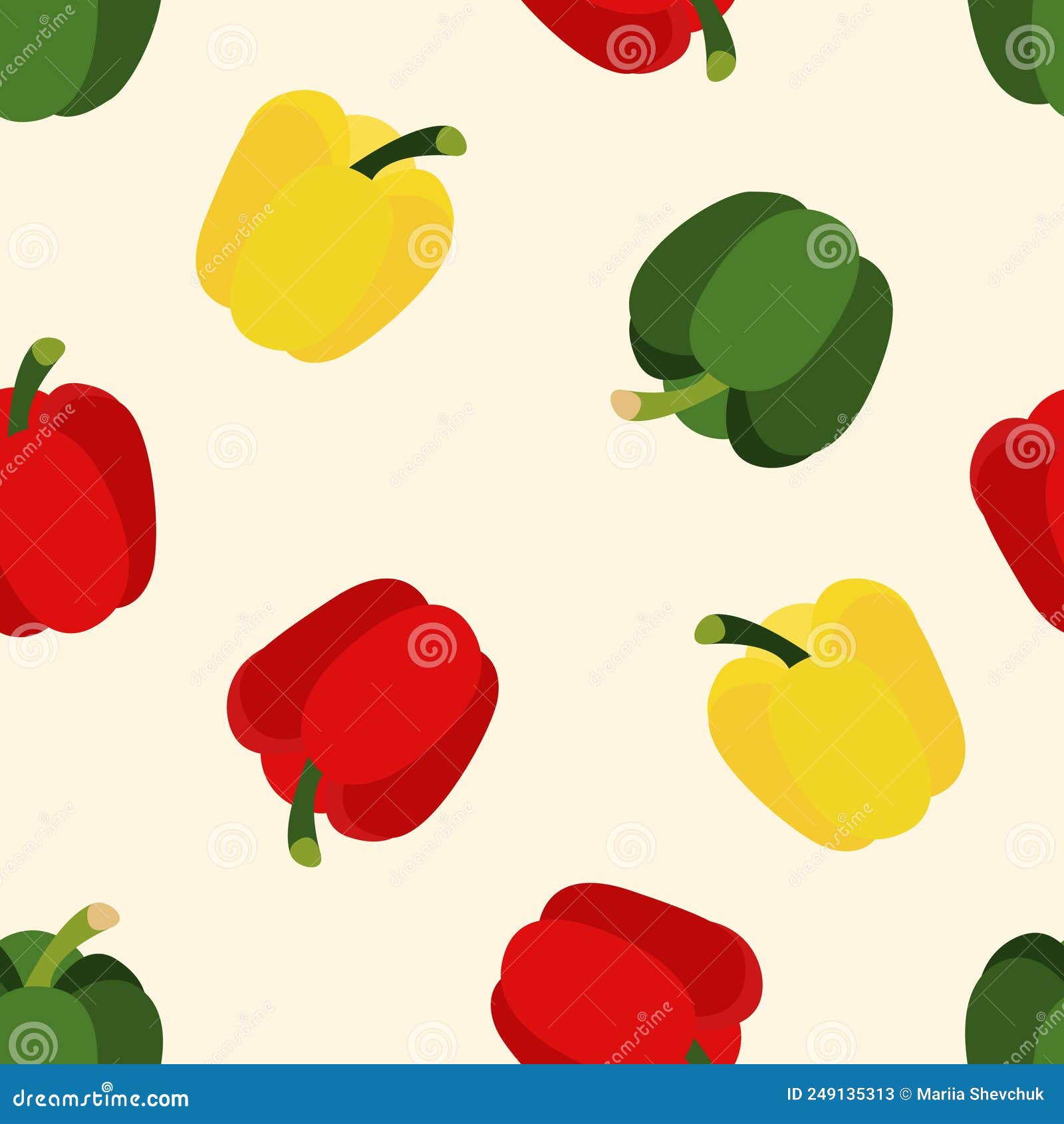 Seamless Pattern with Peppers. Vegetables Pattern Stock Vector ...