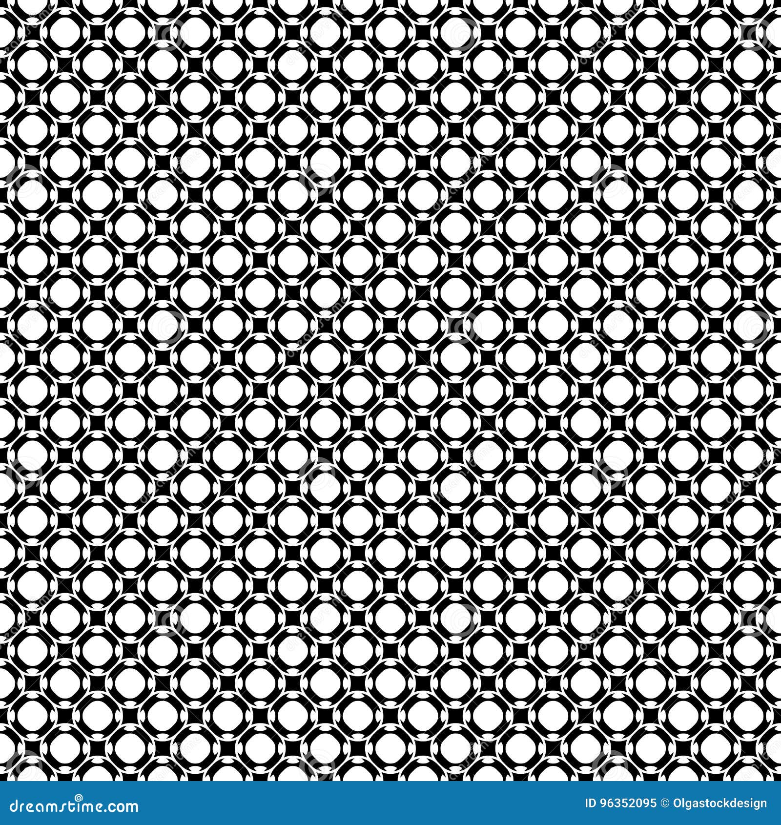 Seamless Pattern with Perforated Circles, Rounded Squares. Stock Vector ...