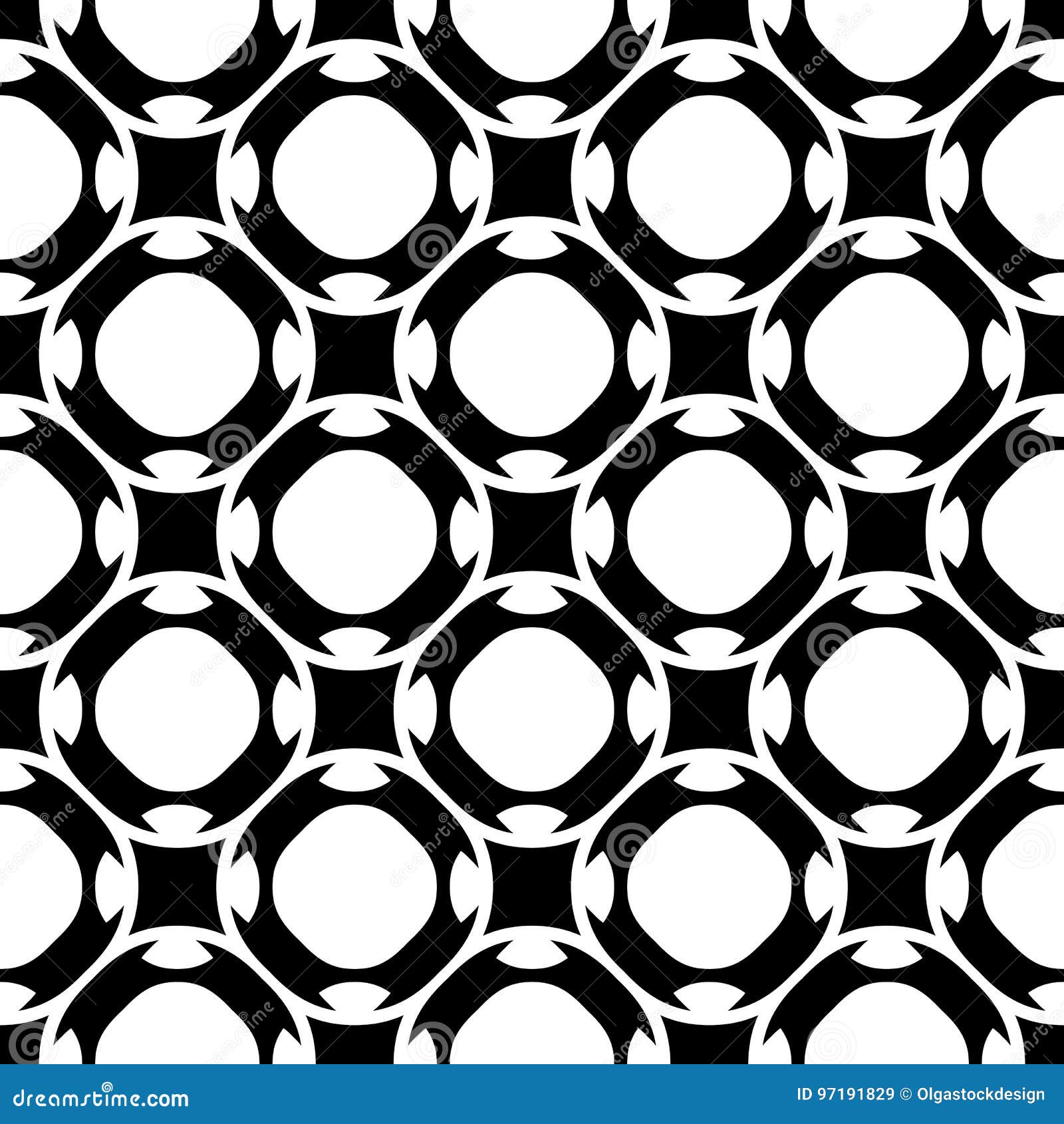 Seamless Pattern, Perforated Circles, Rounded Squares. Stock Vector ...