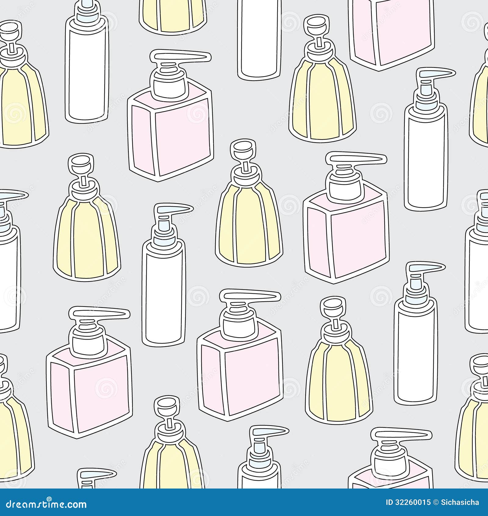 Seamless Pattern of Perfume Bottle and Cosmetic Background Stock Vector ...