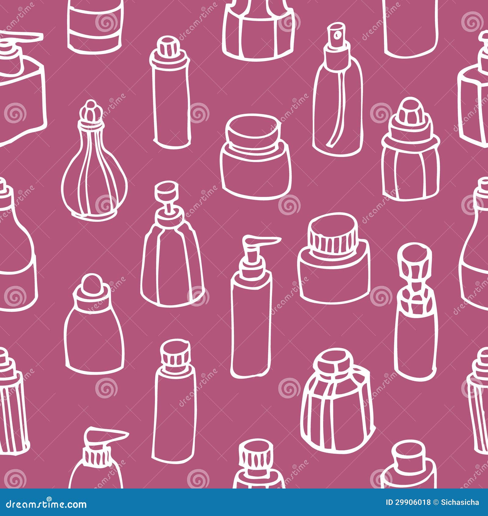 Seamless Pattern of Perfume Bottle and Cosmetic Stock Vector ...