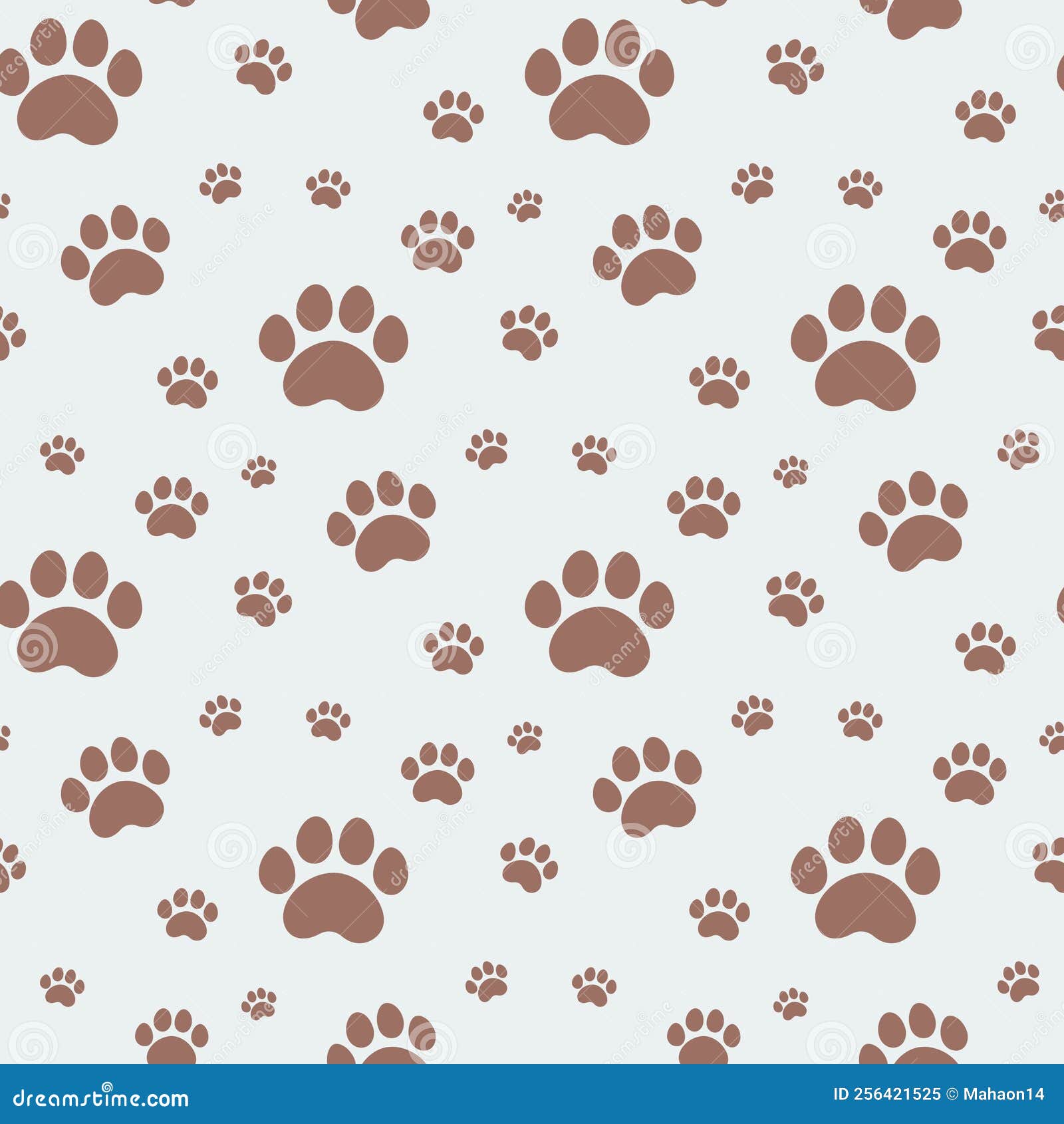 Seamless Pattern with Paw Print Stock Vector - Illustration of mark ...