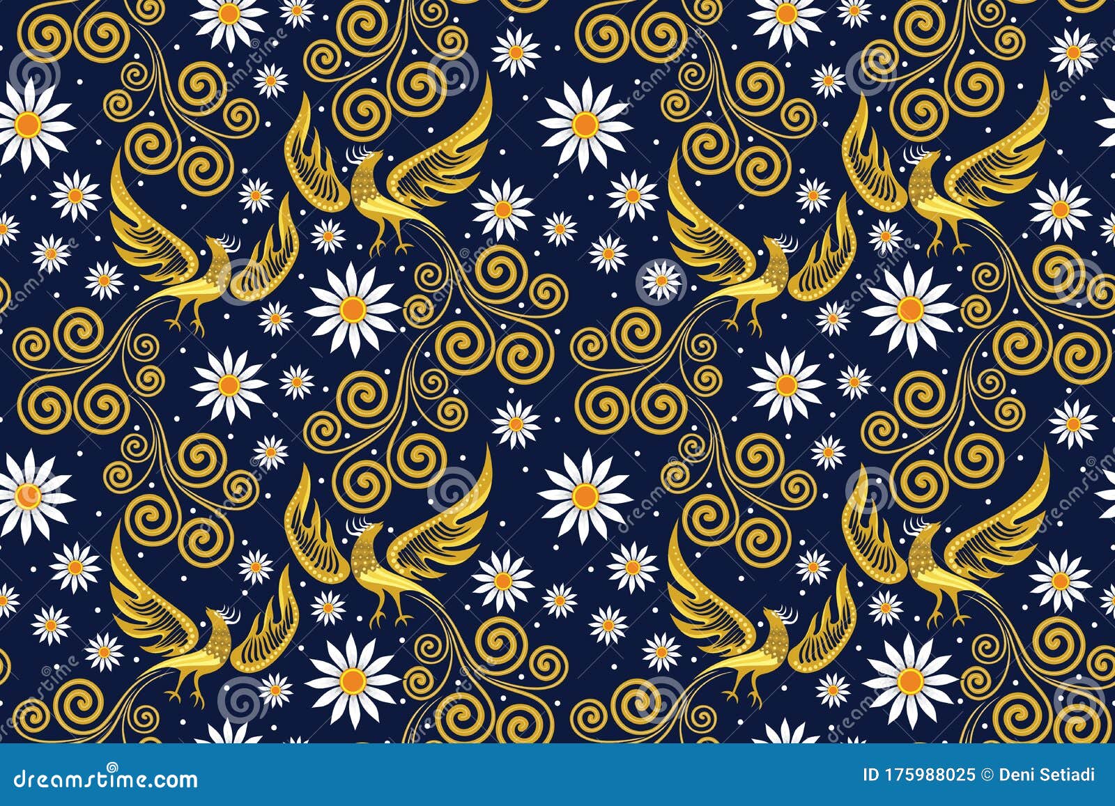Seamless Pattern with Phoenix Vector Illustration Stock Vector ...