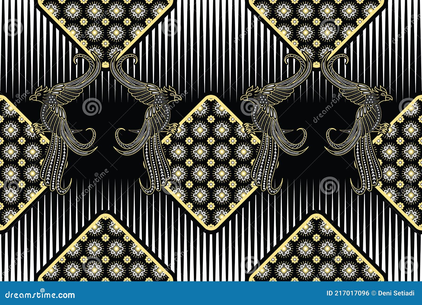Seamless Pattern with Phoenix Vector Stock Vector - Illustration of ...