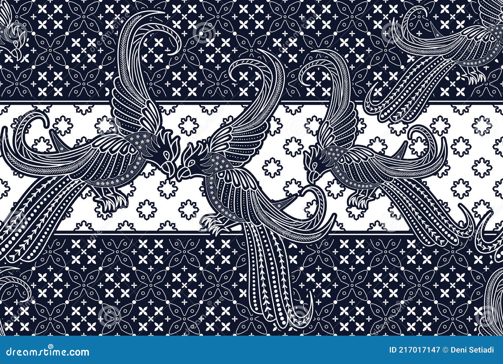 Seamless Pattern with Phoenix Vector Stock Vector - Illustration of ...